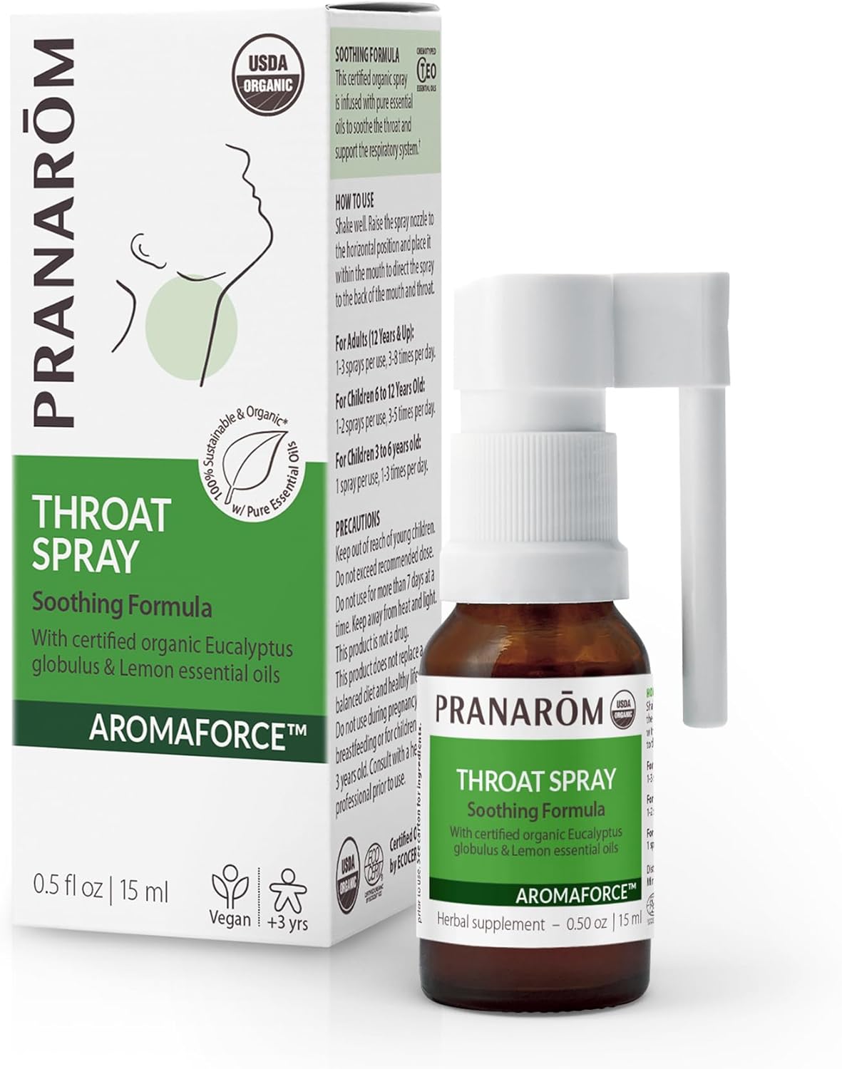 Amazon.com: Pranarom Pure Essential Oil Aromaforce Throat Spray ...