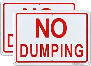 Amazon.com: AUYKTE 2 Pack No Dumping Sign, 10 x 7 Inches .040 Aluminum ...