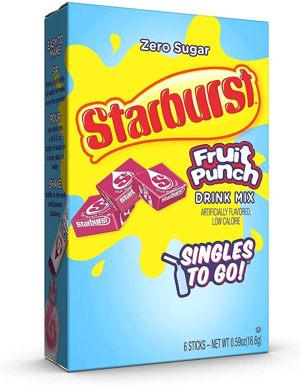 Starburst Singles To Go Powdered Drink Mix, Fruit Punch, Sugar-Free ...