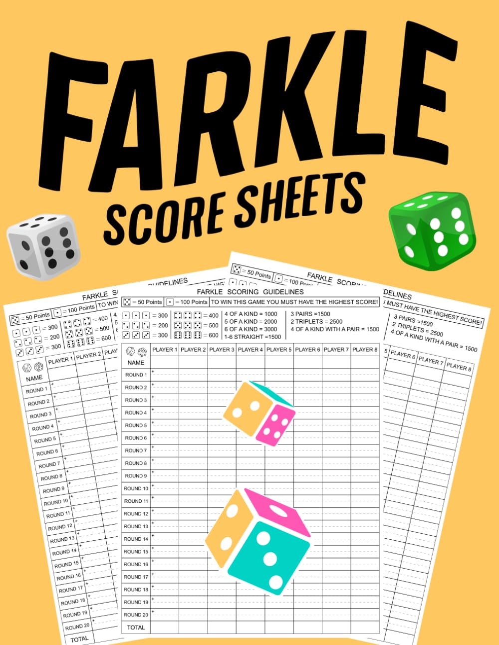 Amazon.com: Farkle Score Sheets: Farkle Game Score Pads for ...