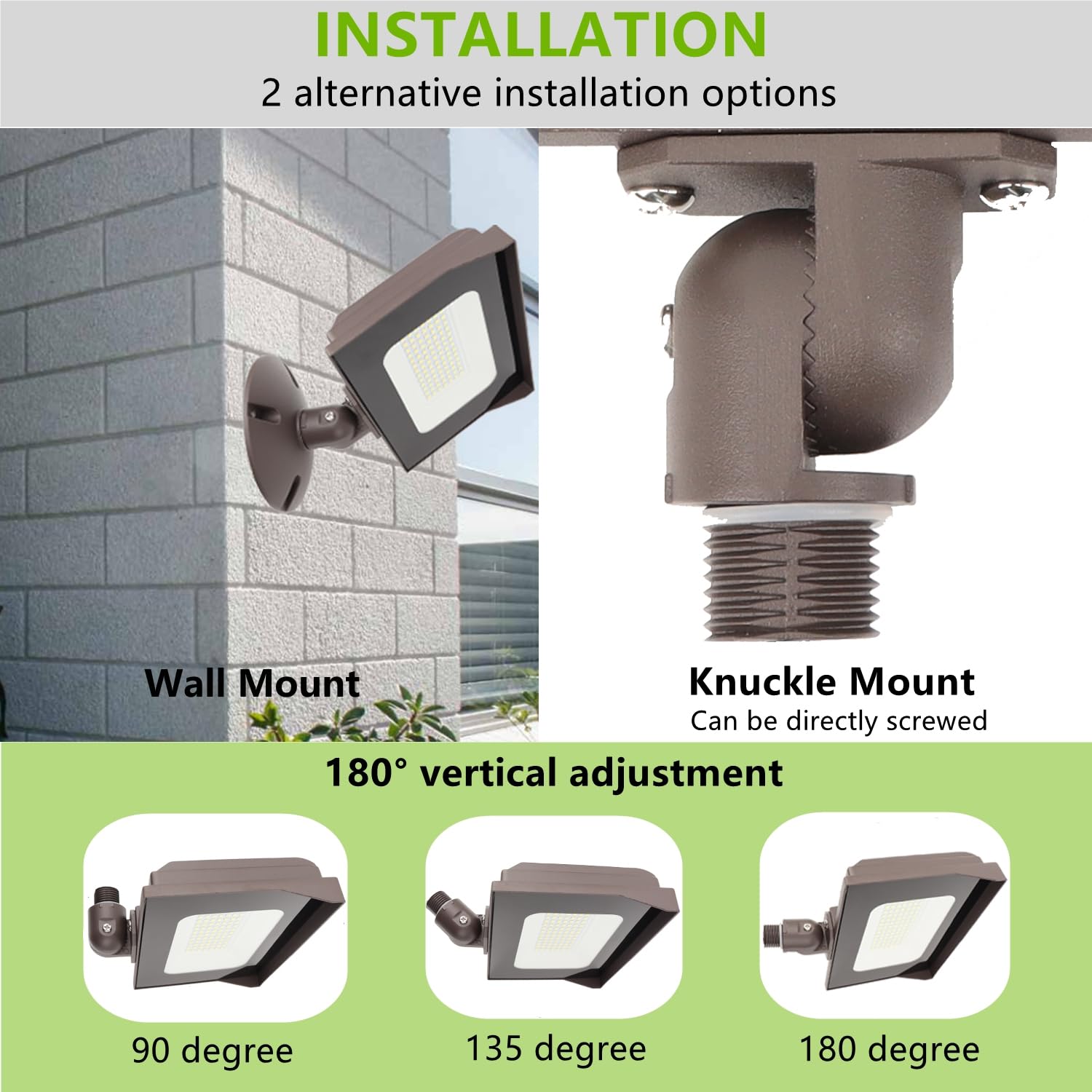 Dusk to Dawn 80W Outdoor LED Flood Light with 1/2" Knuckle Mount (Plate ...