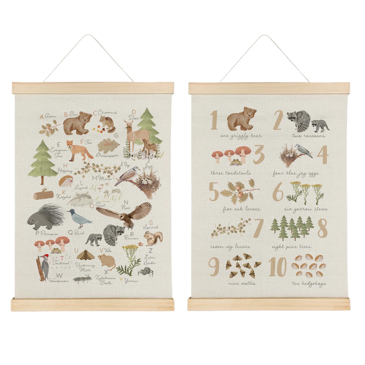 Amazon.com: Qvapt Woodland Nursery Animal Wood Poster Hanger 16×24 ...