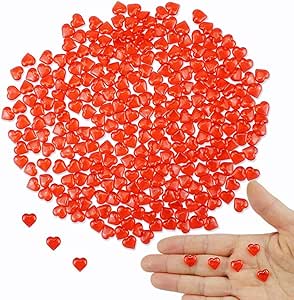 Amazon.com: SaktopDeco 300 PCS Miniature Red Heart Tiny Red Plastic ...