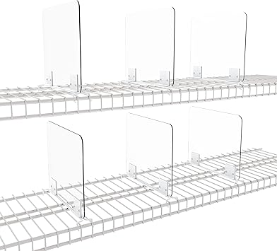 Amazon.com: BTSD-home 6 Pack Acrylic Wire Shelf Dividers for Closet ...