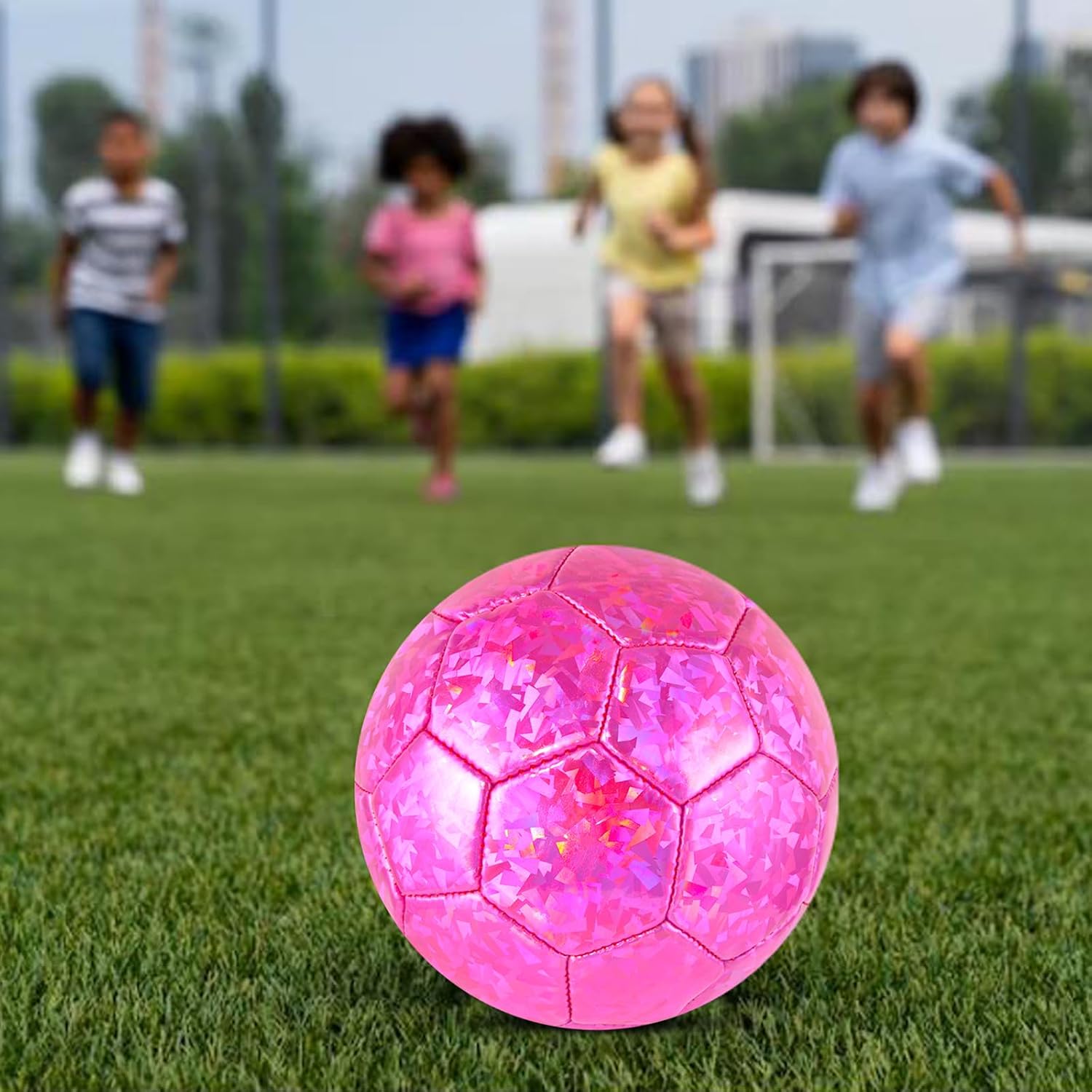 DLUGOPIS Balón de fútbol para niños pequeños, tamaño 2, color rosa ...