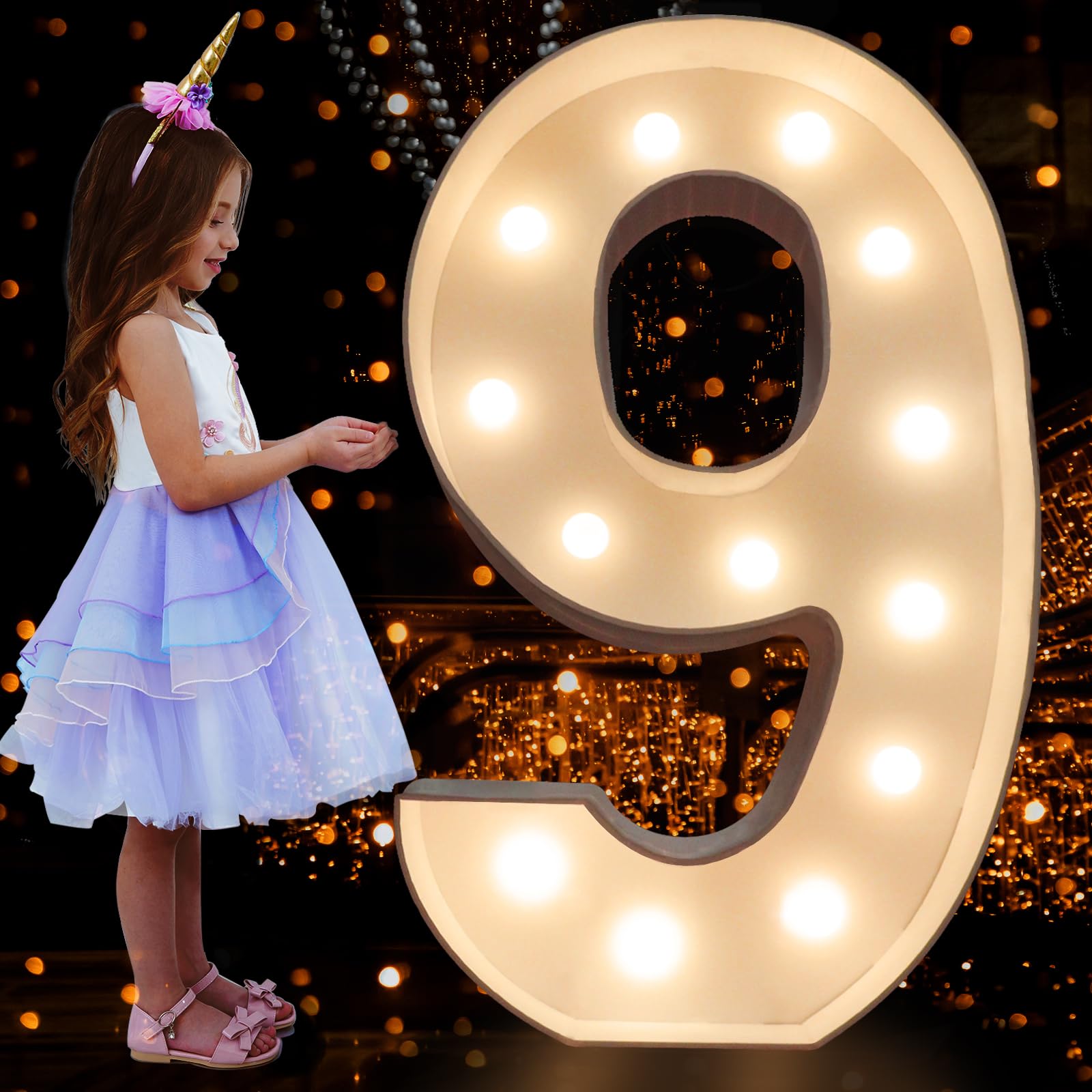 Amazon.com: 3FT Marquee Light Up Numbers, Marquee Numbers for 9th 19th ...