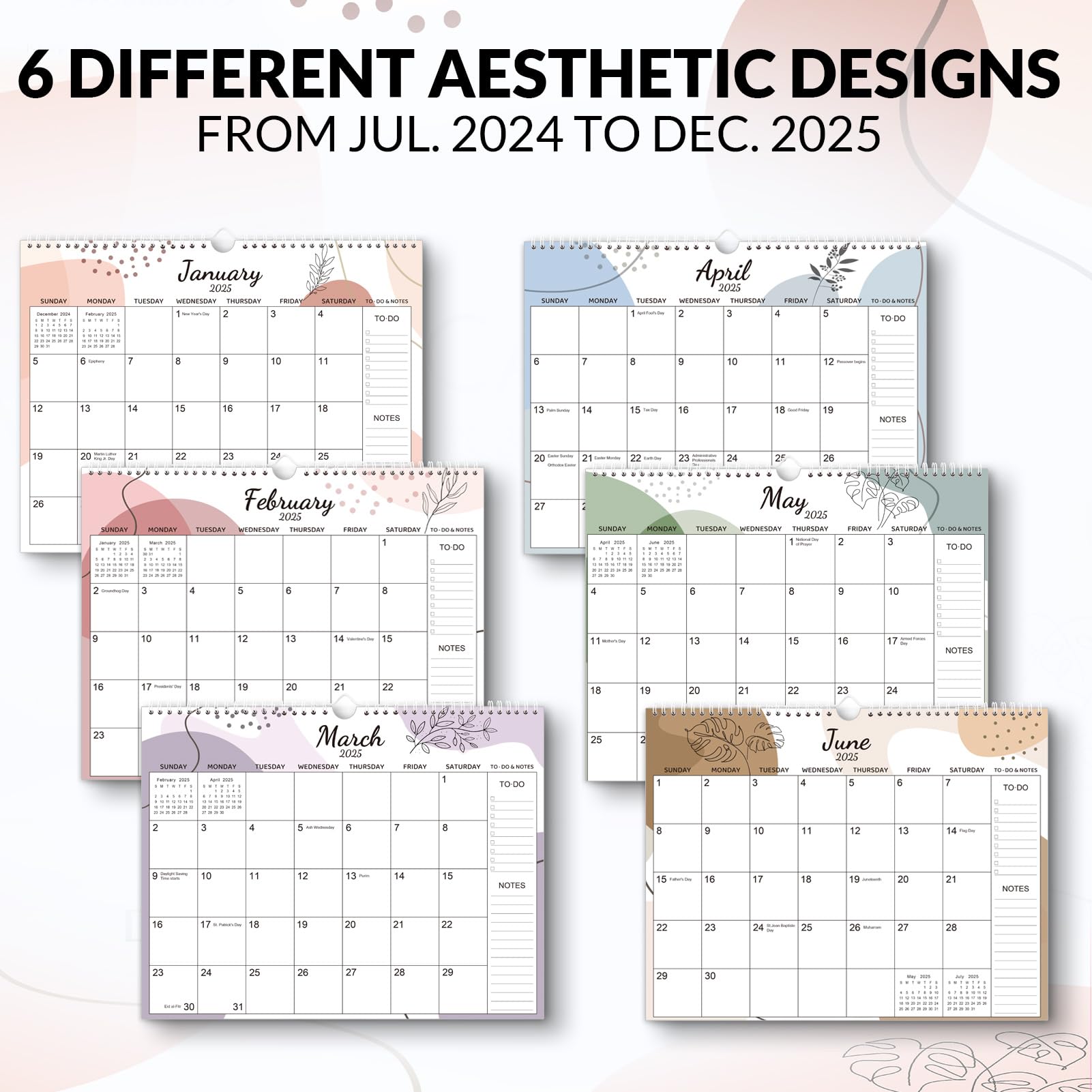 Snapklik.com : Wall Calendar 2024-2025, Calendar Planner 14.5" X 11.5 ...