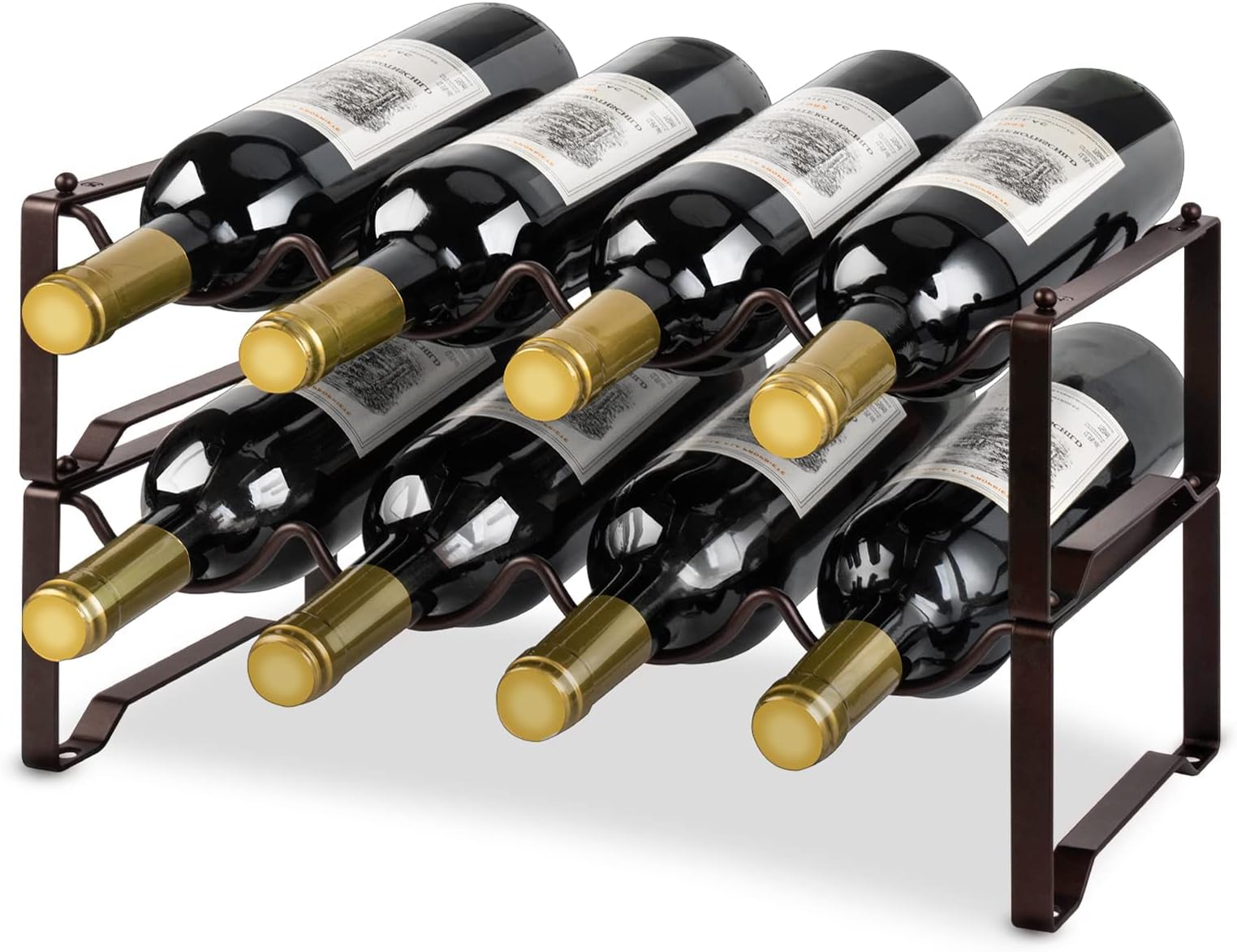 Final Touch Under Cabinet Wine Rack - 6 Bottle Wine Rack with Glass ...
