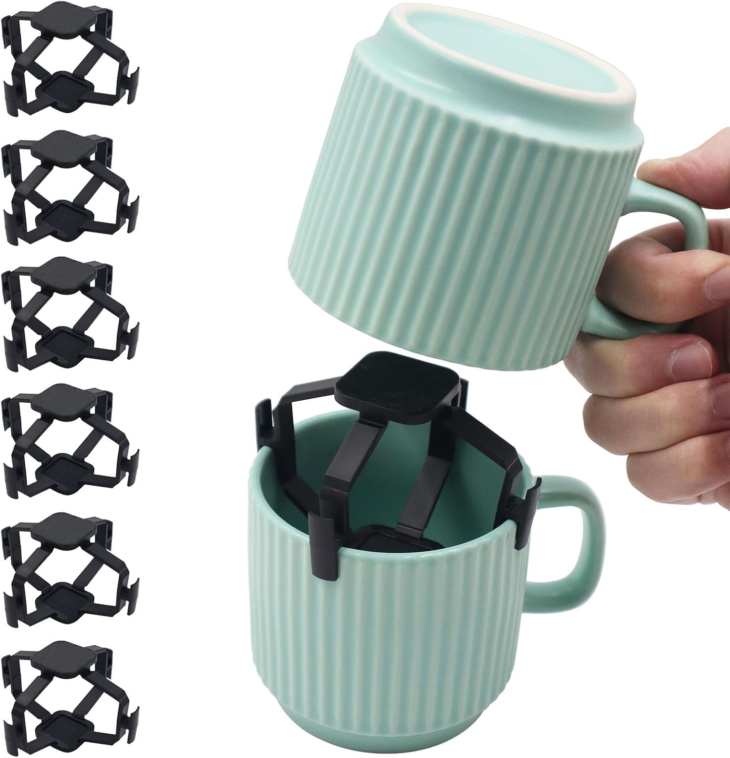 Amazon.com: 6 Pcs Mug Stackers, Cute Coffee Mug Organizer, Cup ...