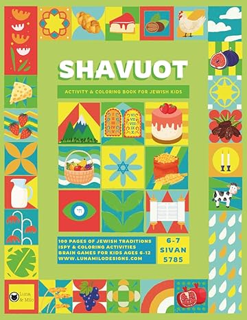 Shavuot Activity Book for Jewish Children | Educational Book for Kids ...