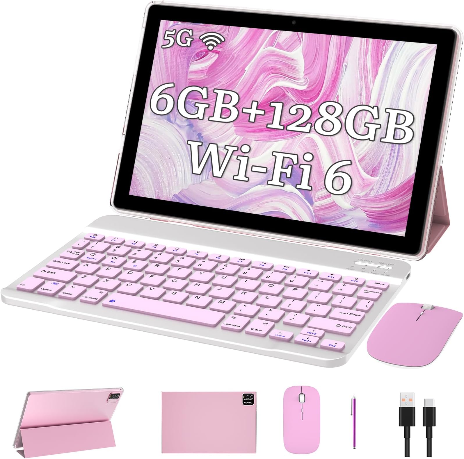 tablet con teclado 2 en 1 de 10 pulgadas, incluye funda para mouse con ...