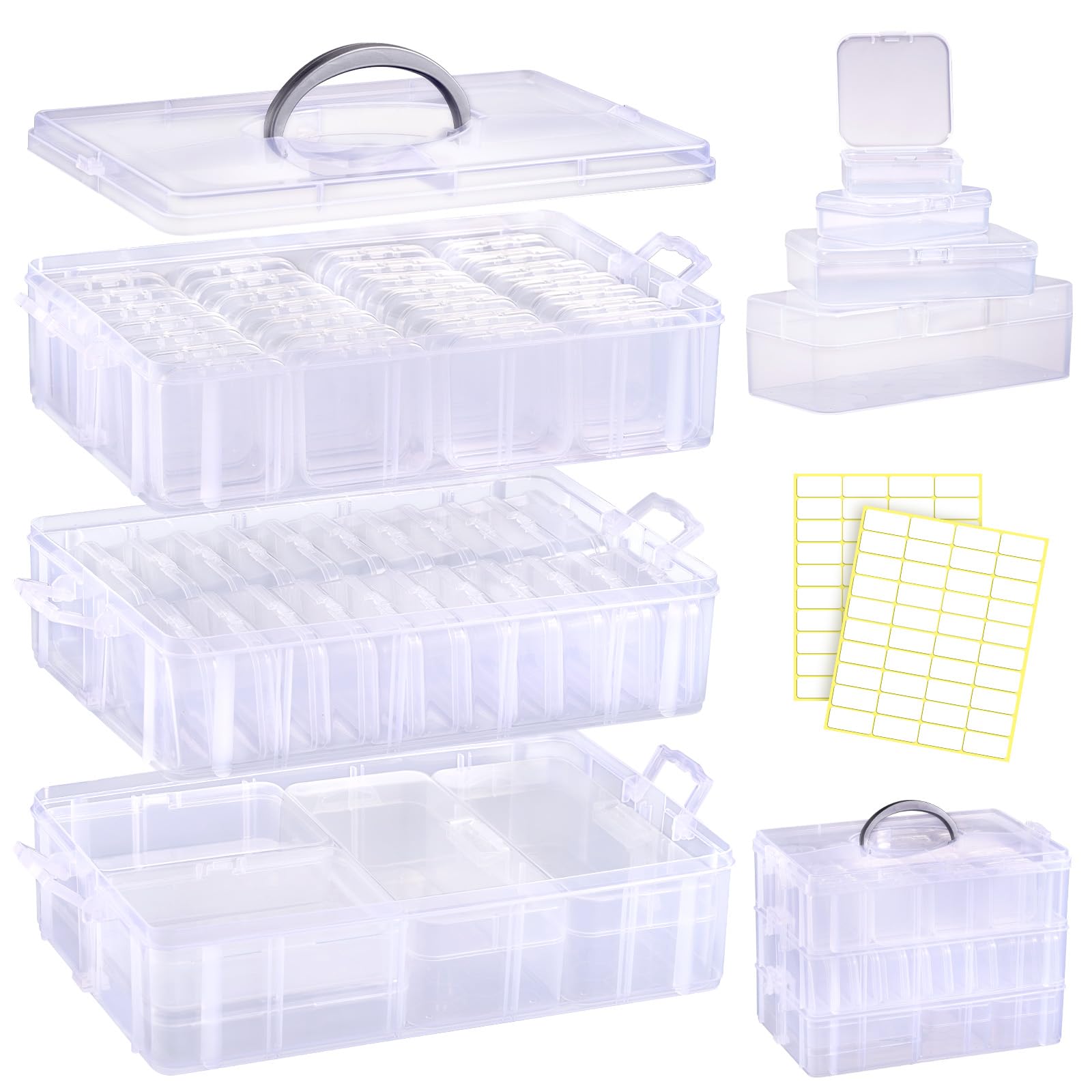 Amazon.com: Funtopia Bead Organizers and Storage, 56 Pcs Small Plastic ...