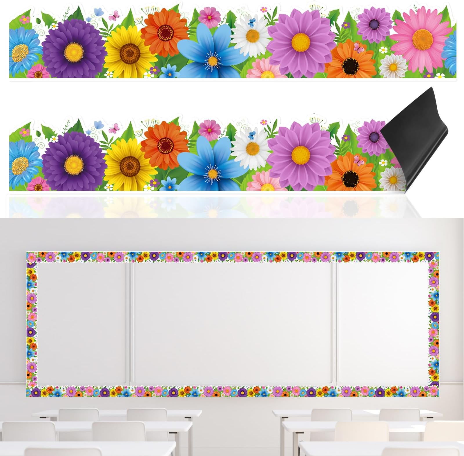 Amazon.com : Capoda 24 Pcs Spring Magnetic Borders for Classroom ...
