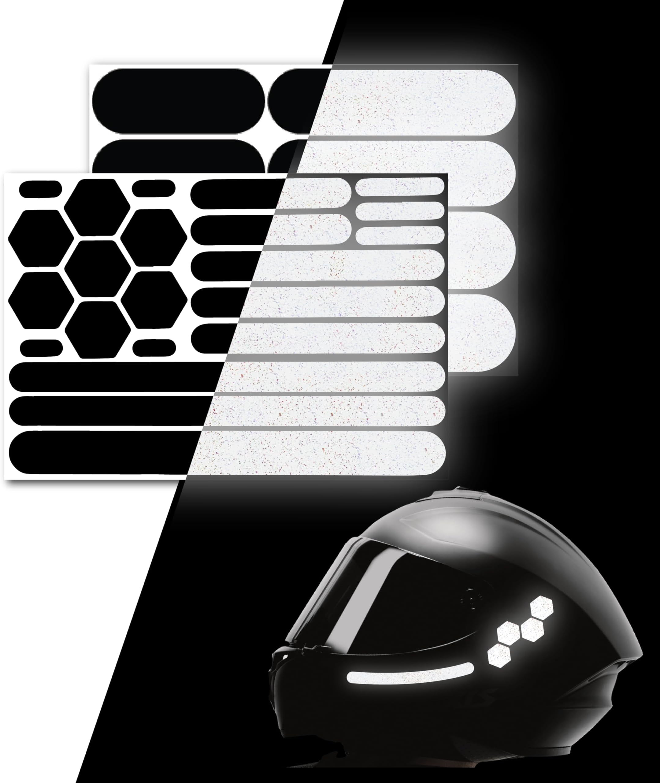 Amazon.com: B REFLECTIVE - 6 x Kit of 10 Retro Reflective Stickers for Motorcycle, Helmets, Bike ...