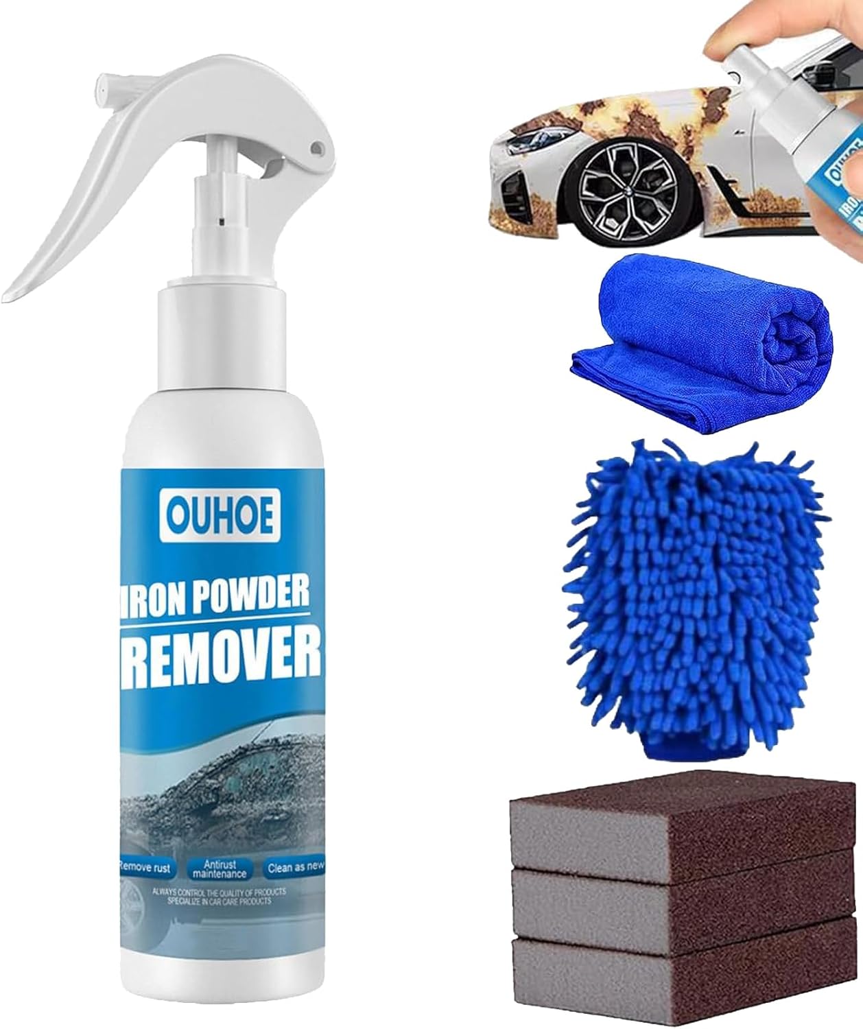 Multi Rust Remover Spray, Ouhoe Iron Powder Remover, Iron Powder ...