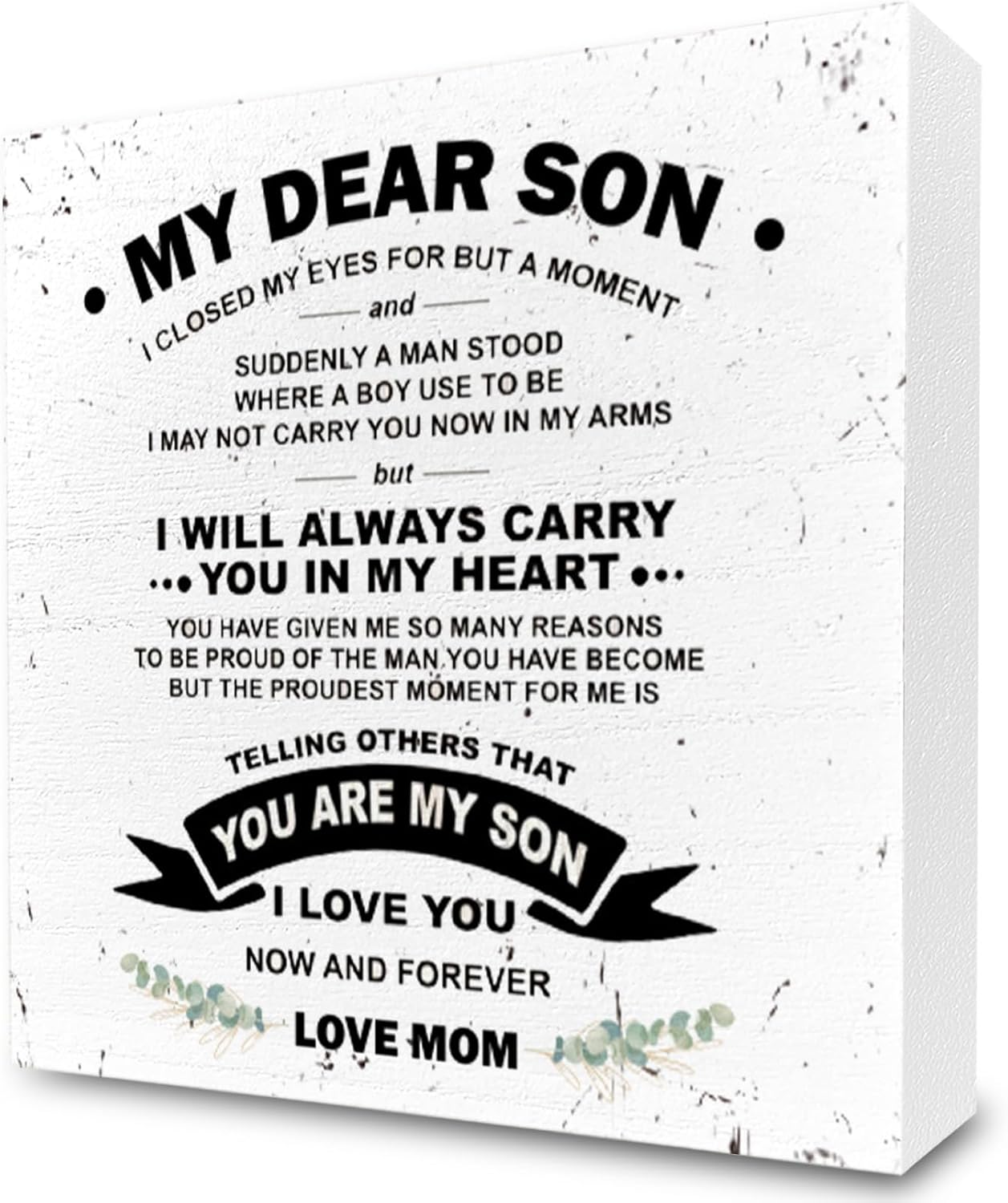 Amazon.com: Wonkali My Dear Son I Love You Wooden Sign, Son Gifts from ...