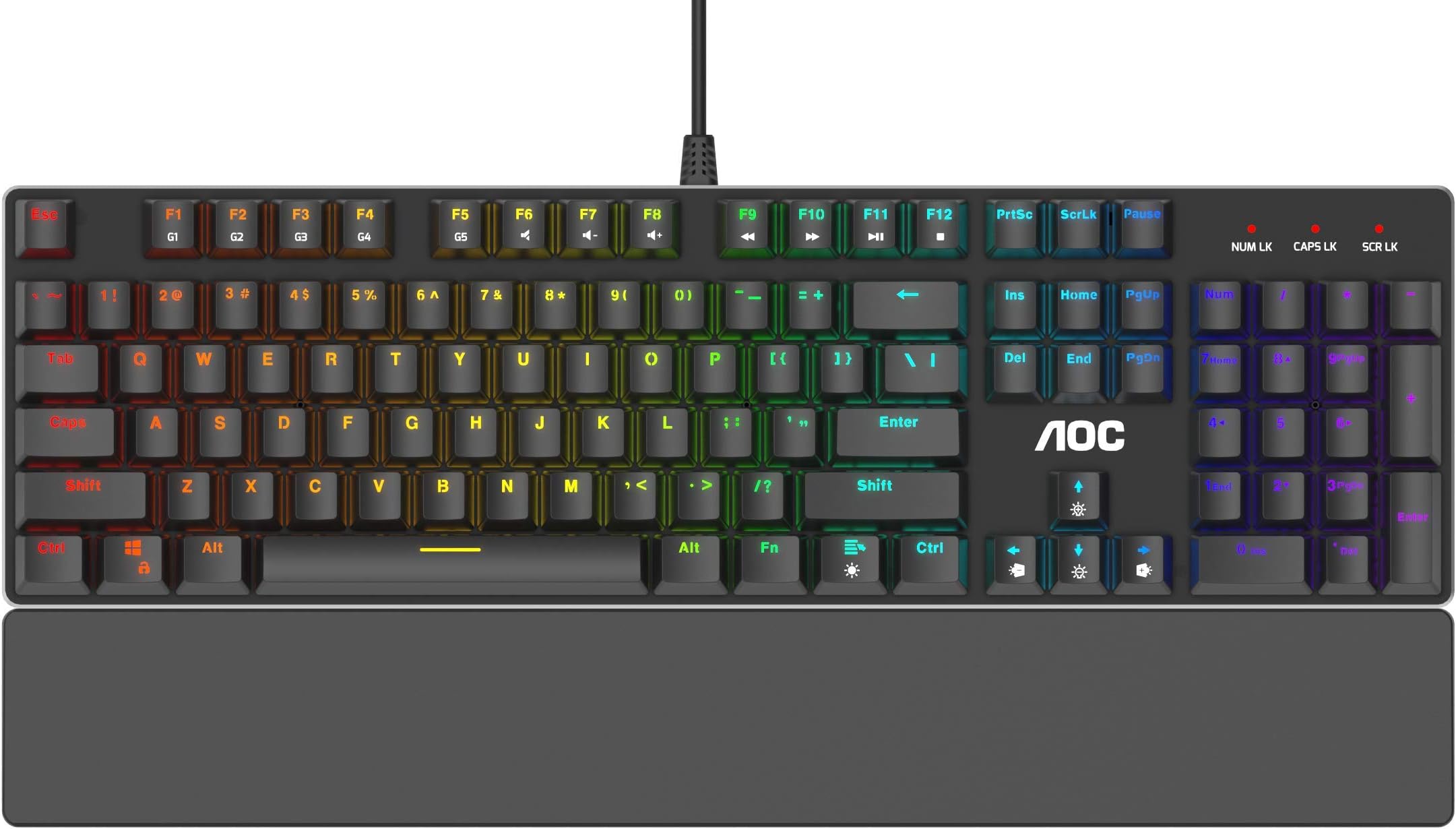 Amazon.com: AOC Gaming Full RGB Mechanical Keyboard, 104-Key Outemu ...