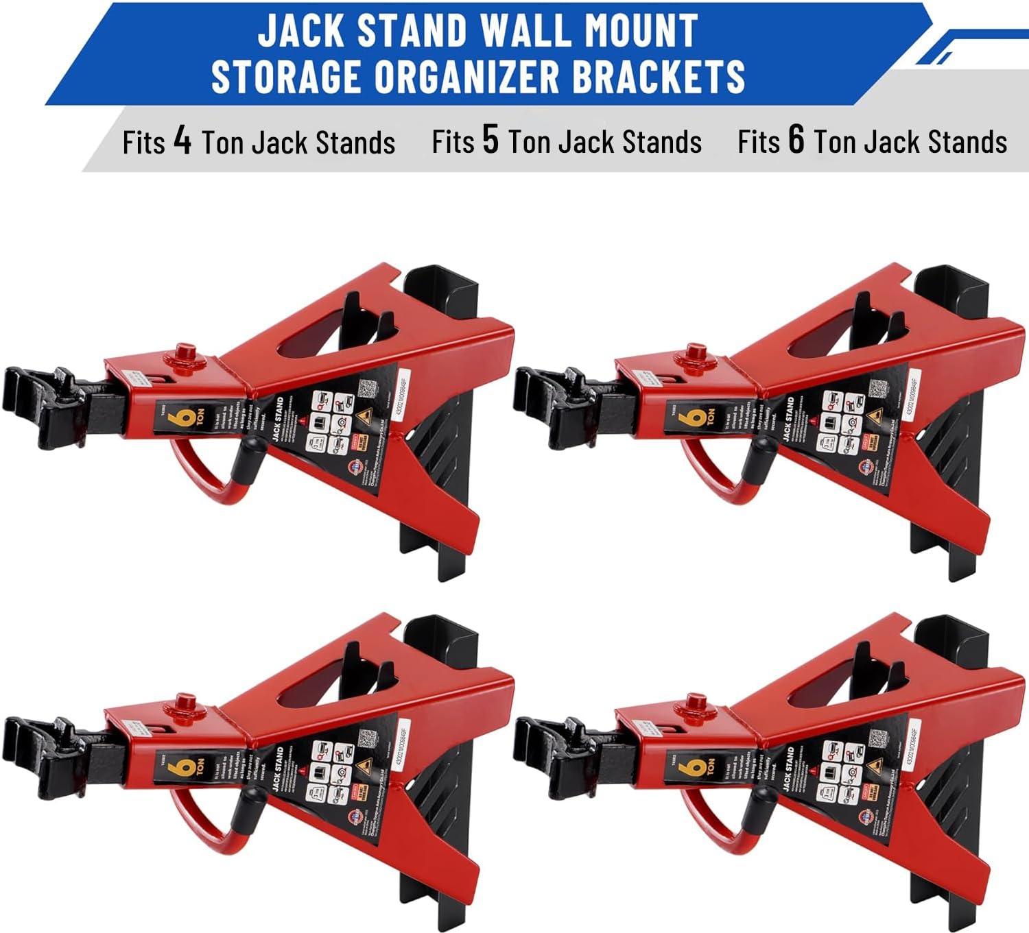 Snapklik.com : 4 Packs Jack Stand Holder Wall Mount Organizer Bracket ...