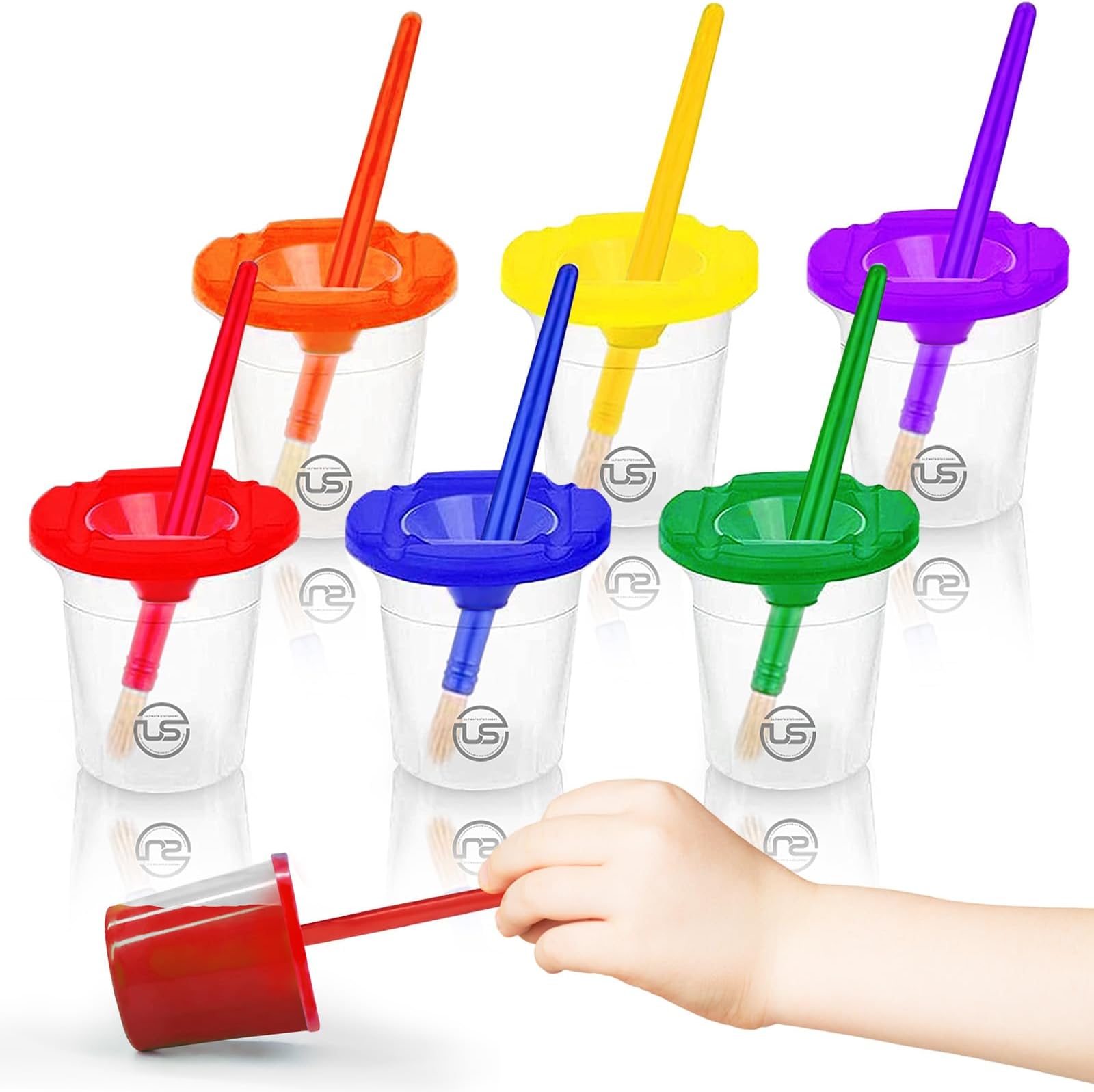 Amazon.com: Paint Cups with Lids for Kids - 6 Paint Containers with ...