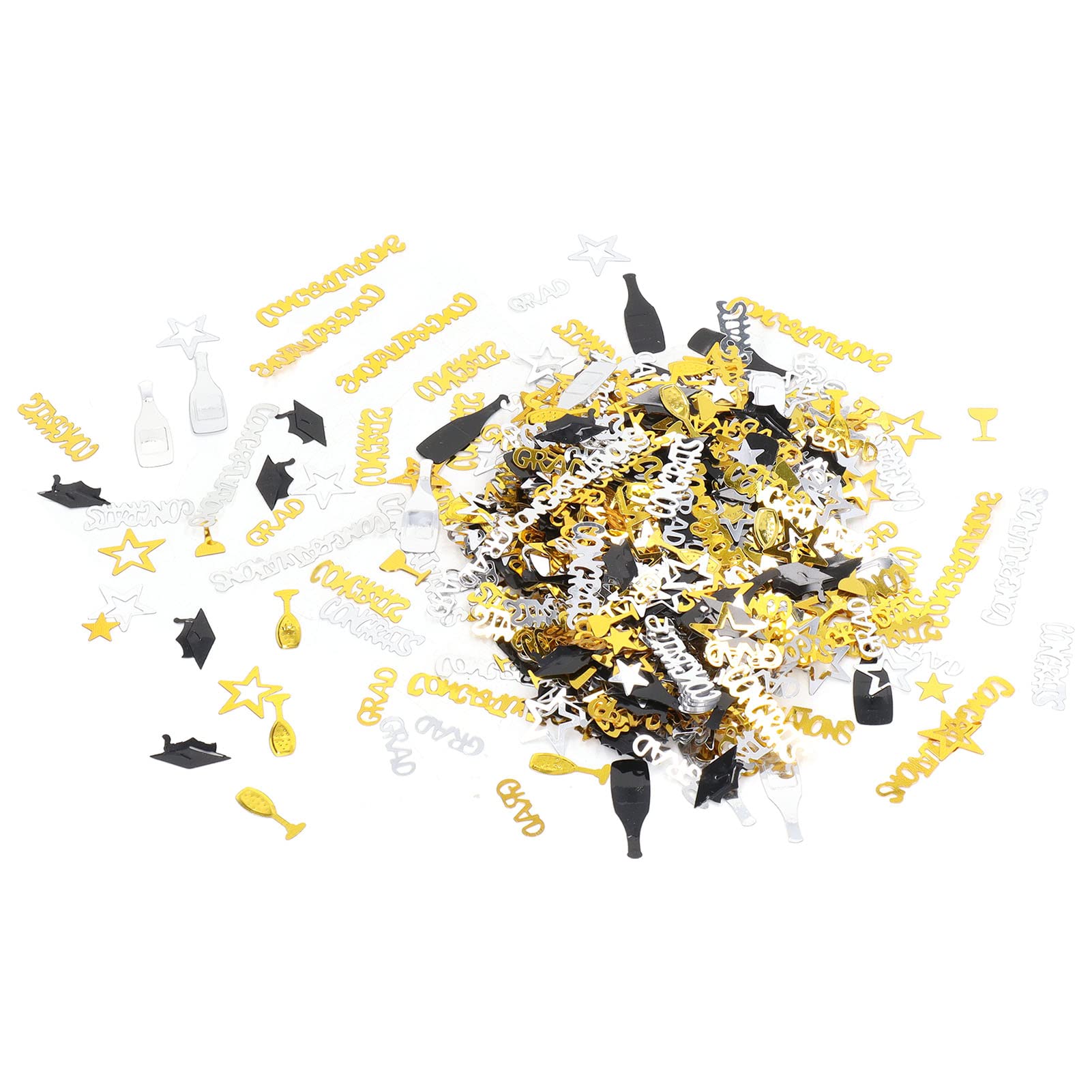 Graduation Confetti 14g X Graduation Black, Gold & Silver XL Glitter
