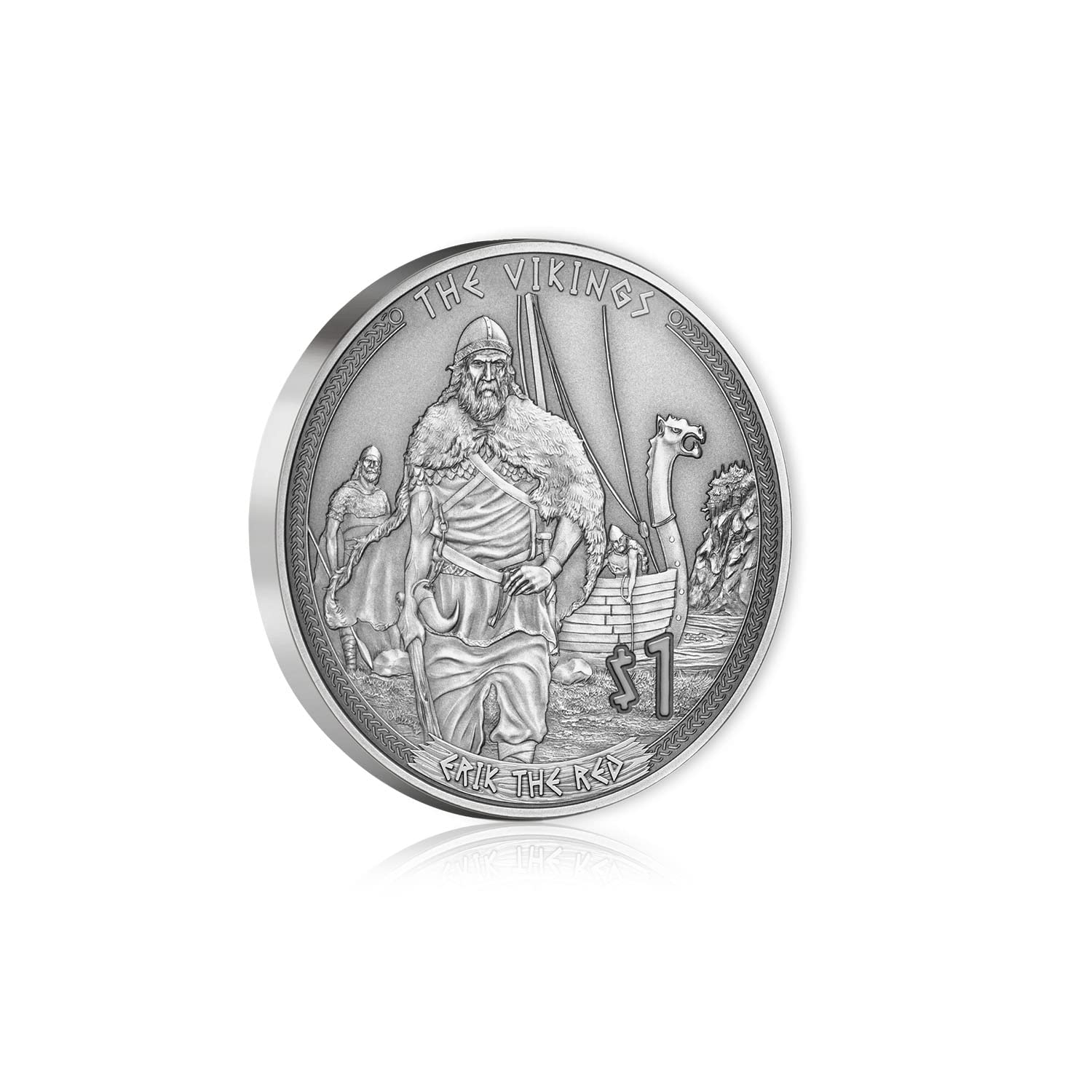 The Vikings Collection Limited Edition 0.5 oz Solid Silver Coin – Erik ...