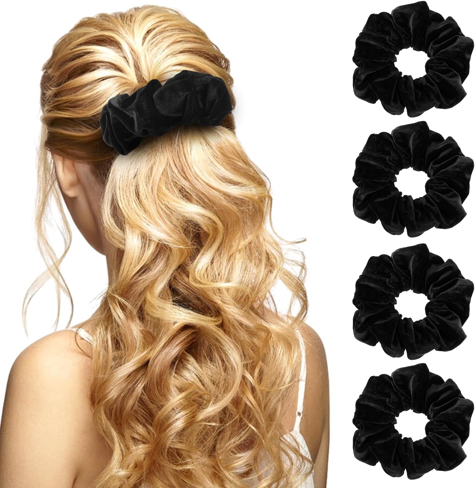 Amazon.com : 2 Pcs Brown Color Large Size Velvet Scrunchies for Women ...