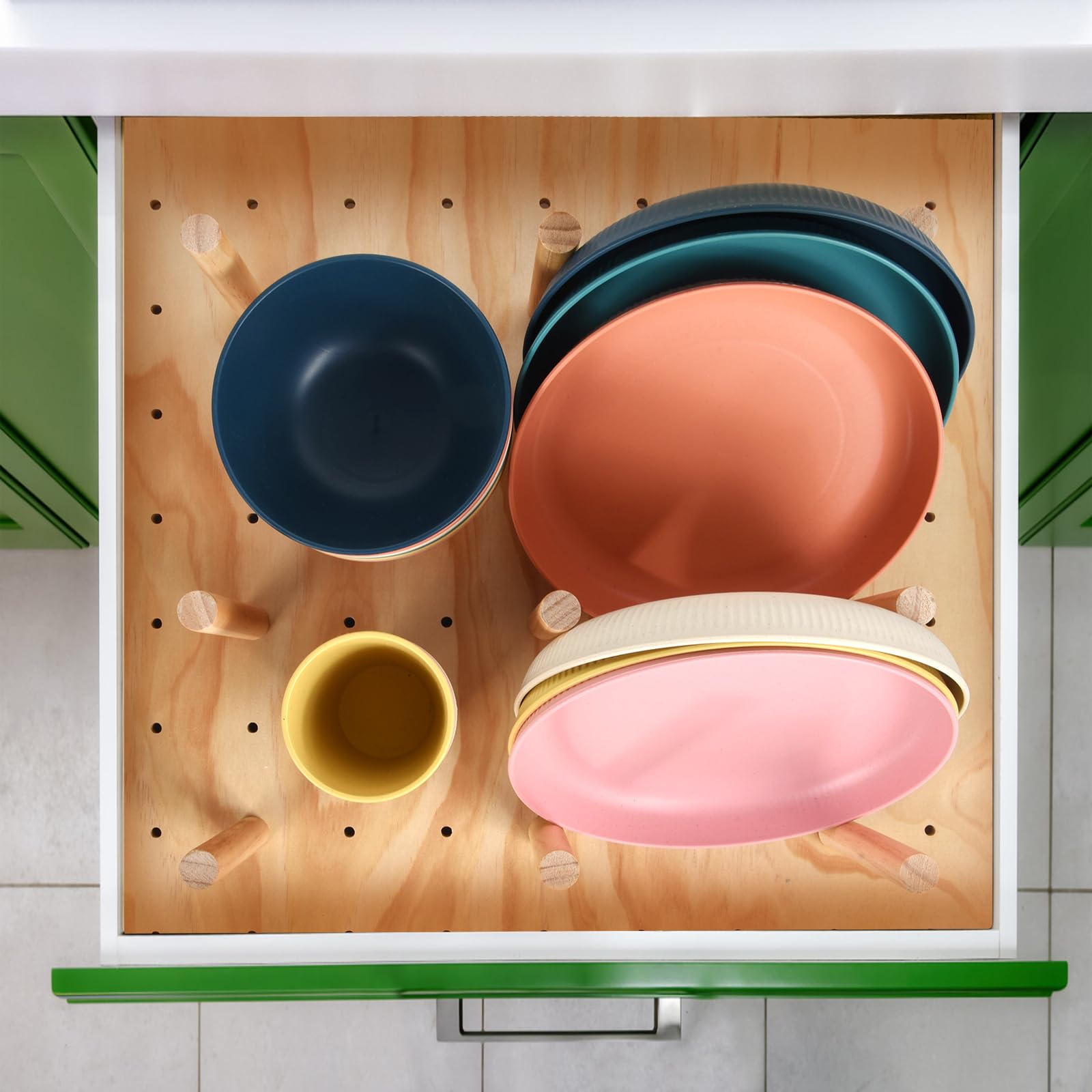 Snapklik.com : Wood Pegboard Drawer Organizer, Kitchen Drawer Peg ...