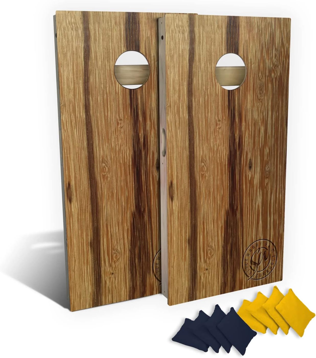 Slick Woody’s Cornhole Board Set with 8 Cornhole Bags, Retractable Legs ...