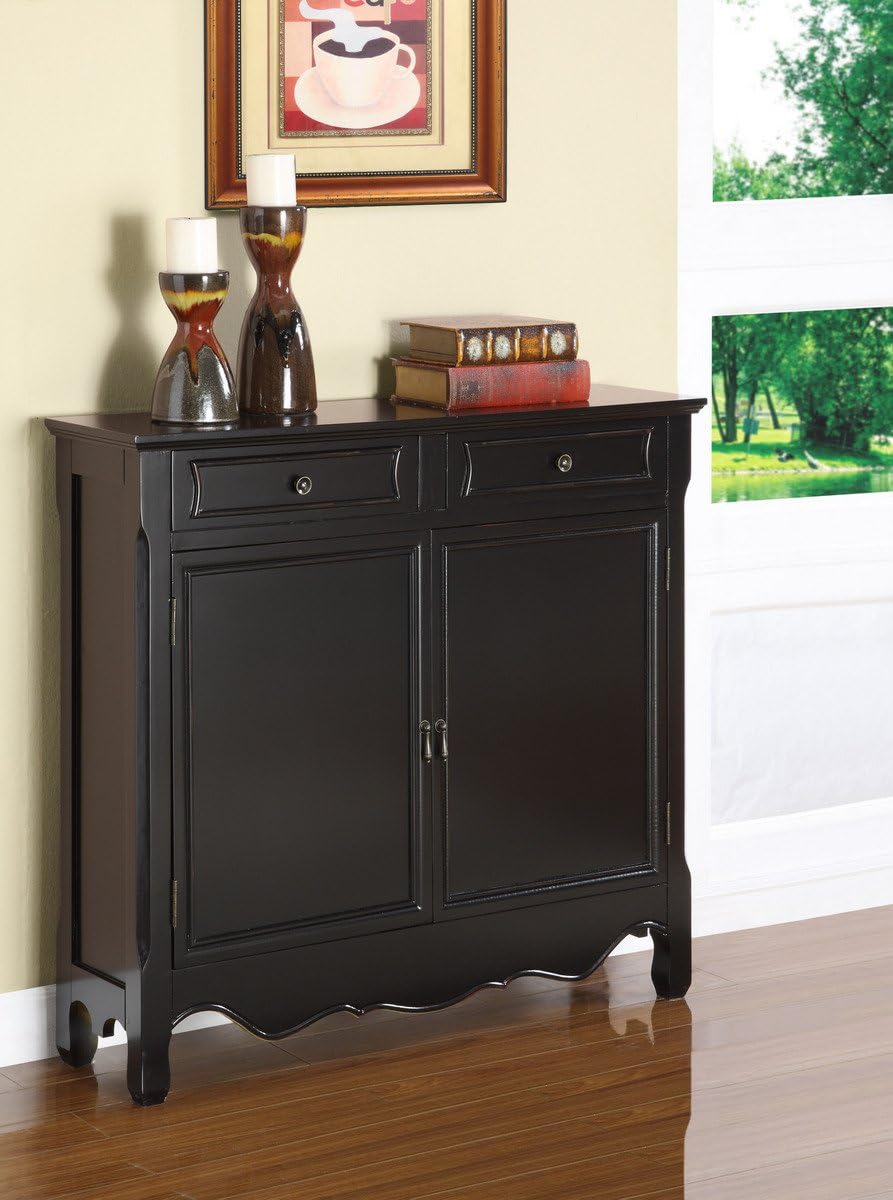 Amazon.com: Wood Black 2-Door Console Table , Sideboard: Sofa Tables ...