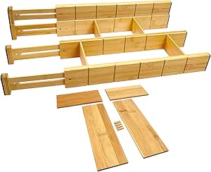 Mafagwre Drawer Divider, Adjustable Bamboo Drawer Divider (43-56 cm ...