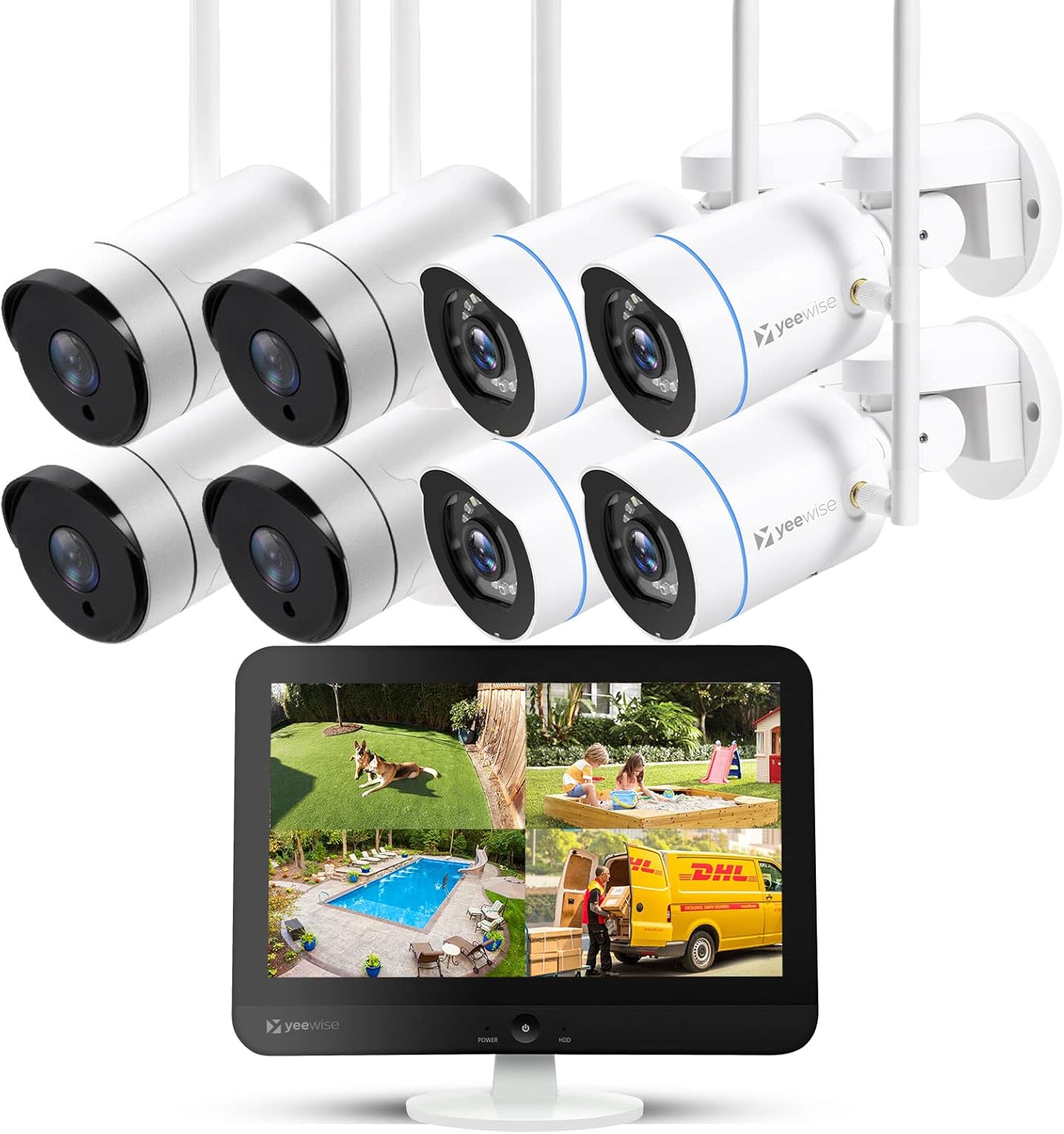 Amazon.com : Yeewise 2K All-in-One Wireless Security Camera System with ...