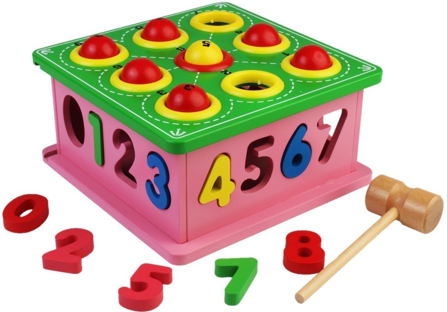 Buy Grizzly® 9 Ball Number Counting Wooden Box with Hammer Learning Toy ...