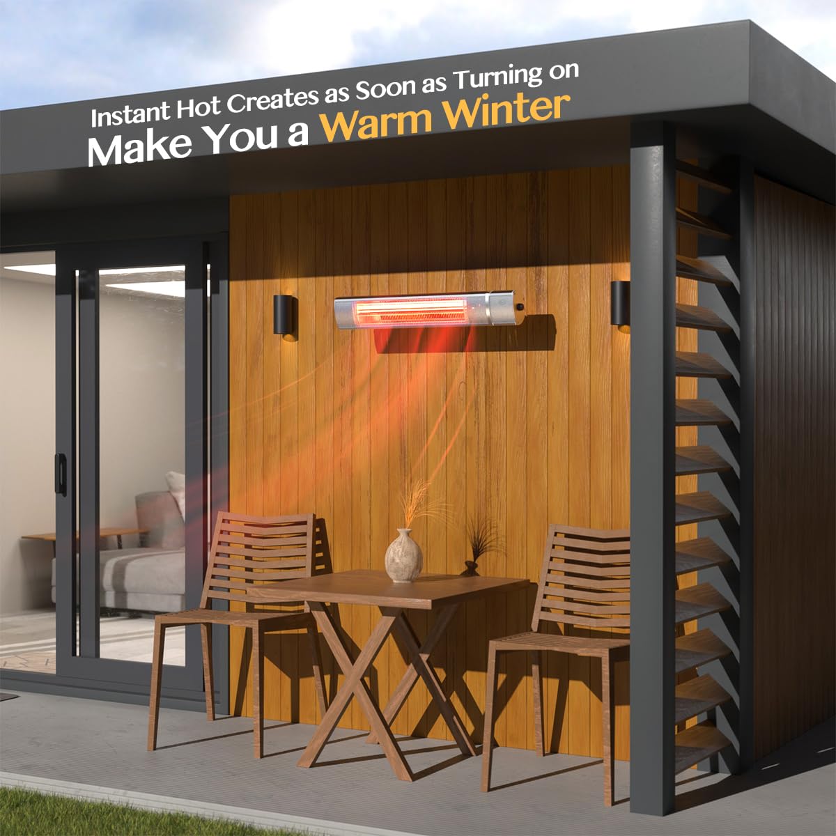 Wall-Mounted Patio Heater for Outdoor Use Electric Infrared Heaters ...