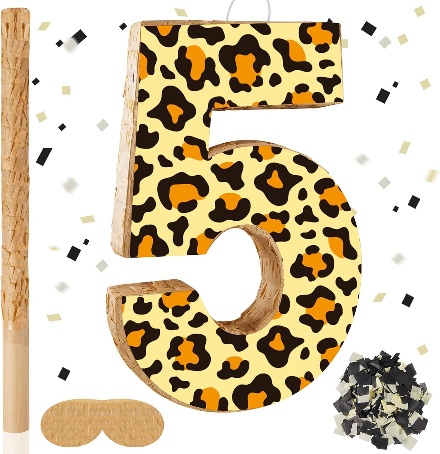 Amazon.com: Halloscume 20'' Number Cheetah Pinata with 21.65'' Stick ...