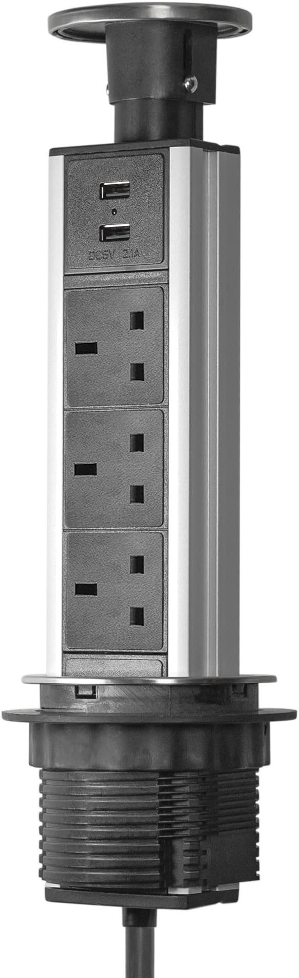 New Sensio Power Pod E Pop up Kitchen Worktop Sockets Plug with USB ...