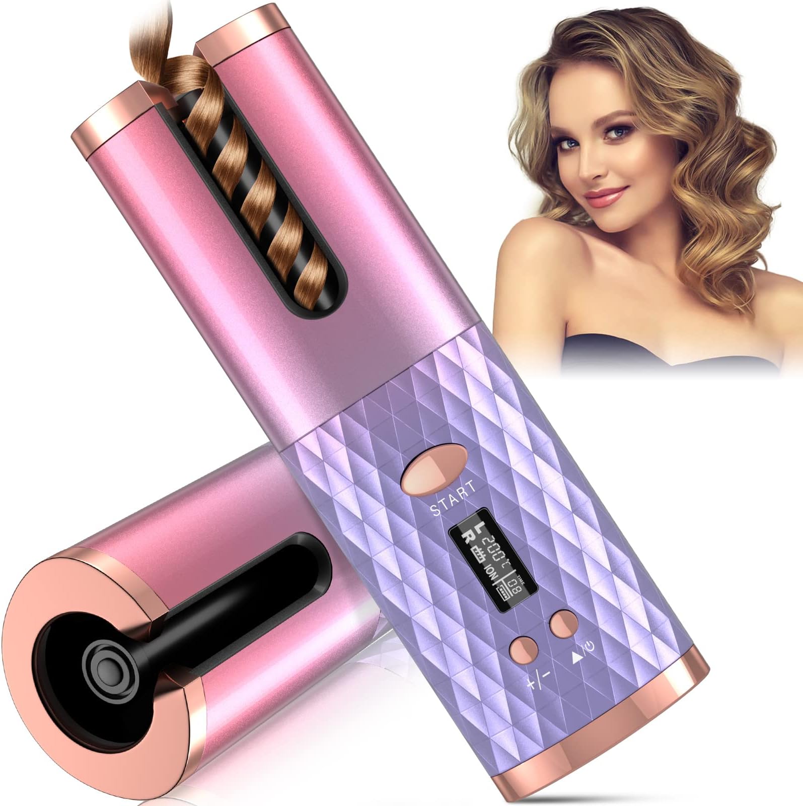 Amazon.com: Yovikin Automatic Cordless Hair Curler with 6 Temps & 6 ...