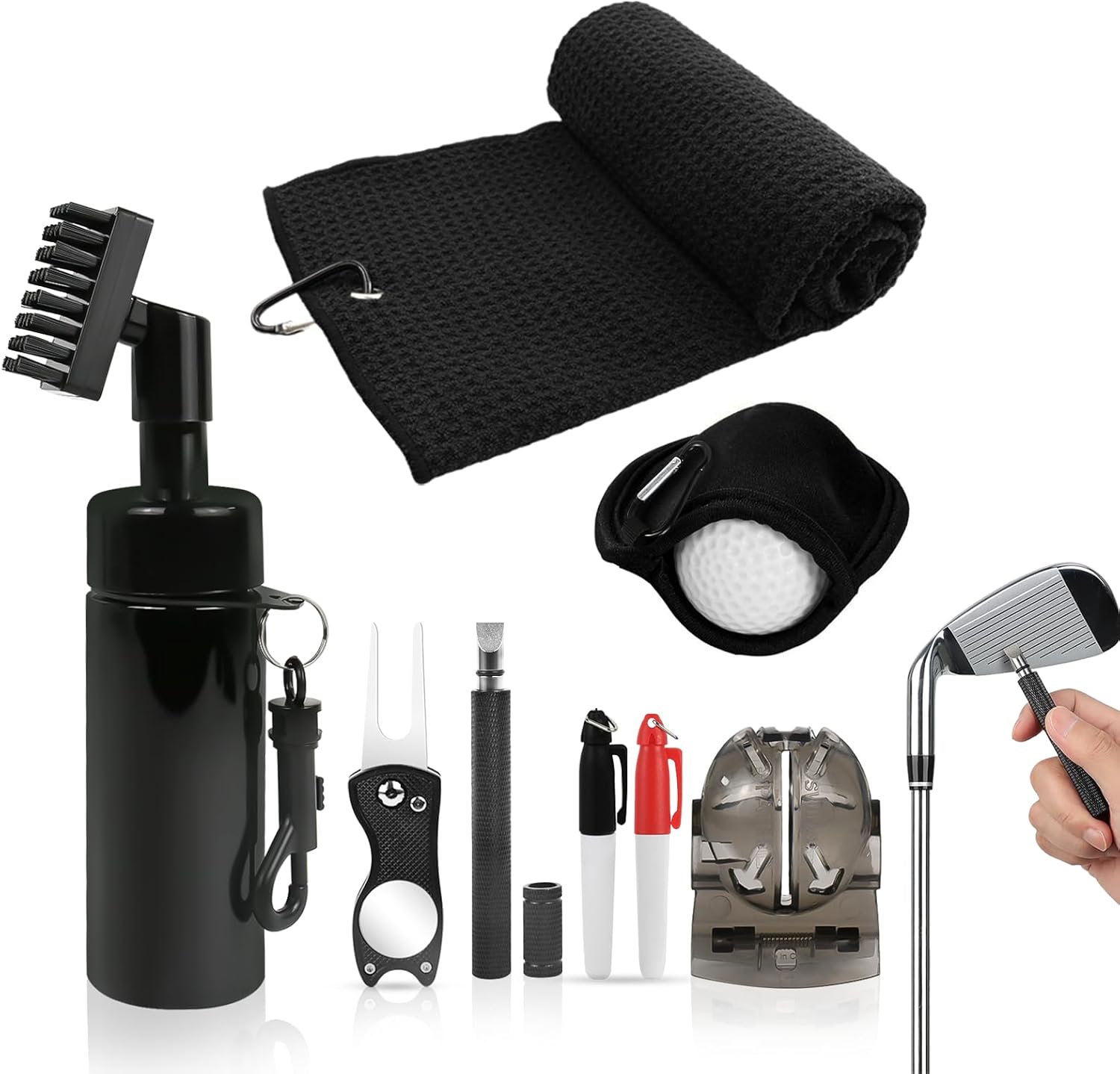 Golf Accessories Kit, Club Cleaner Brush with Water Spray Bottle ...