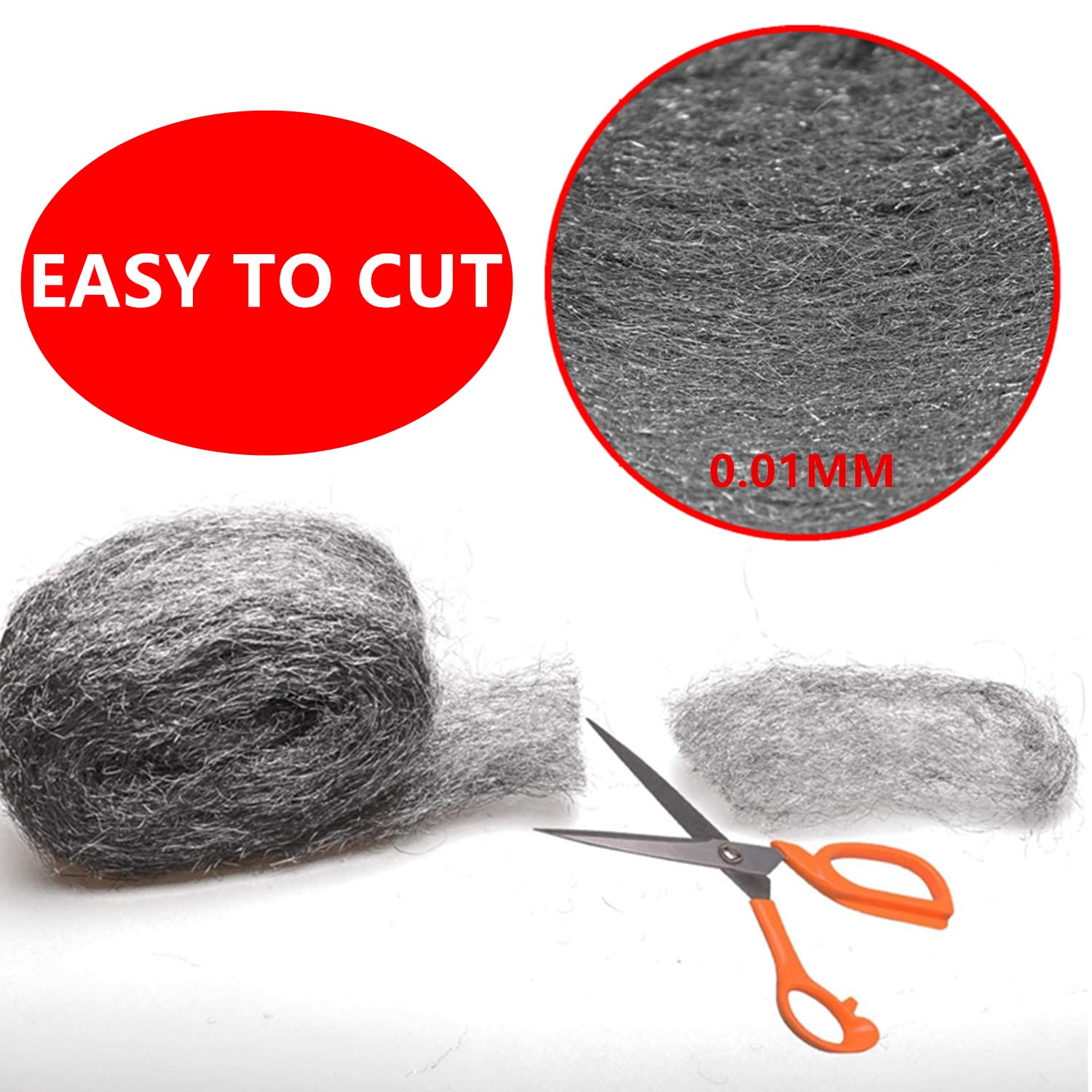 Snapklik.com : 32FT Steel Wool Roll, Antfees Steel Wool Fill Fabric ...