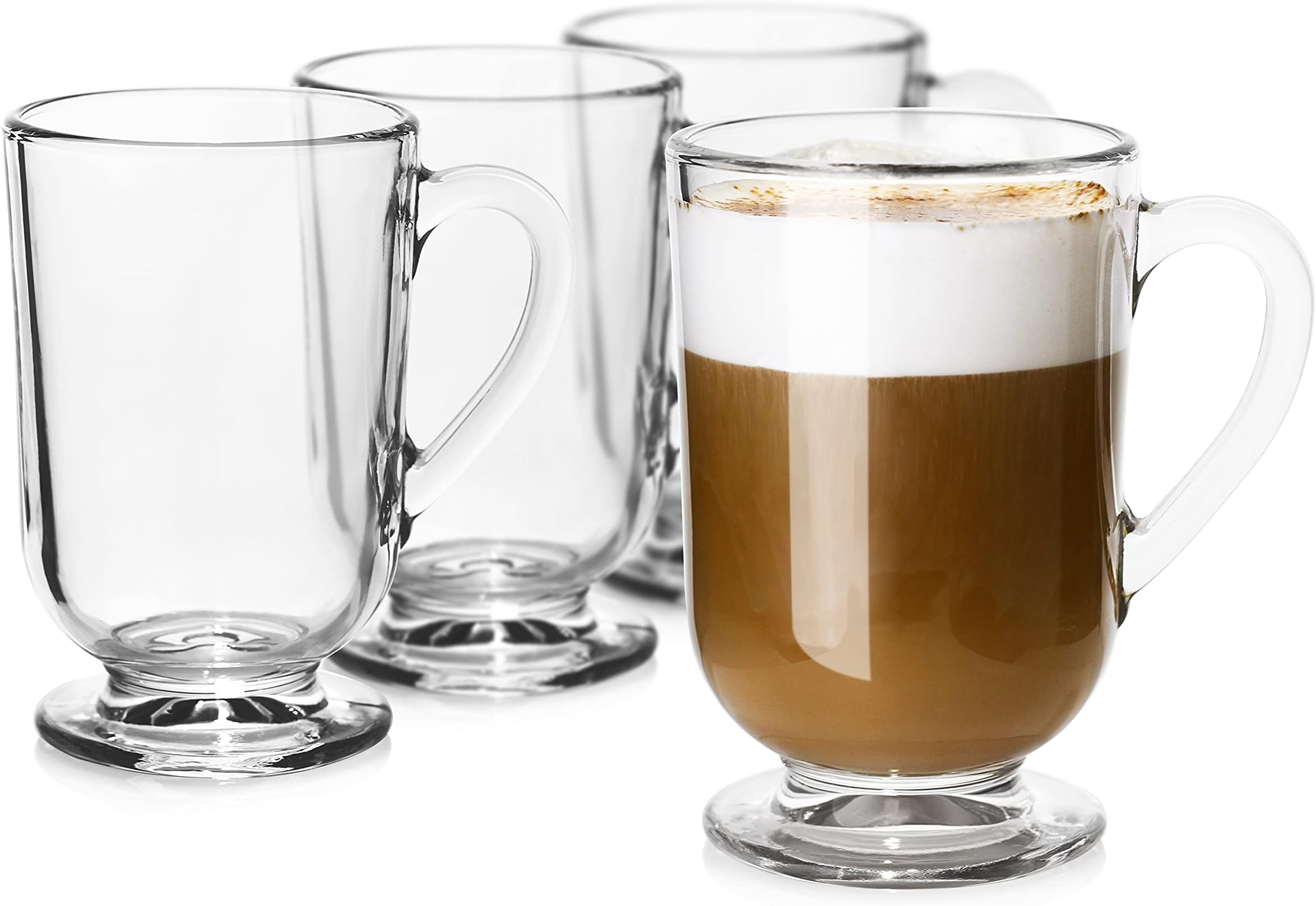 Amazon.com | AVC HOME Irish Glass Coffee Mugs, Clear Irish Coffee Cups ...