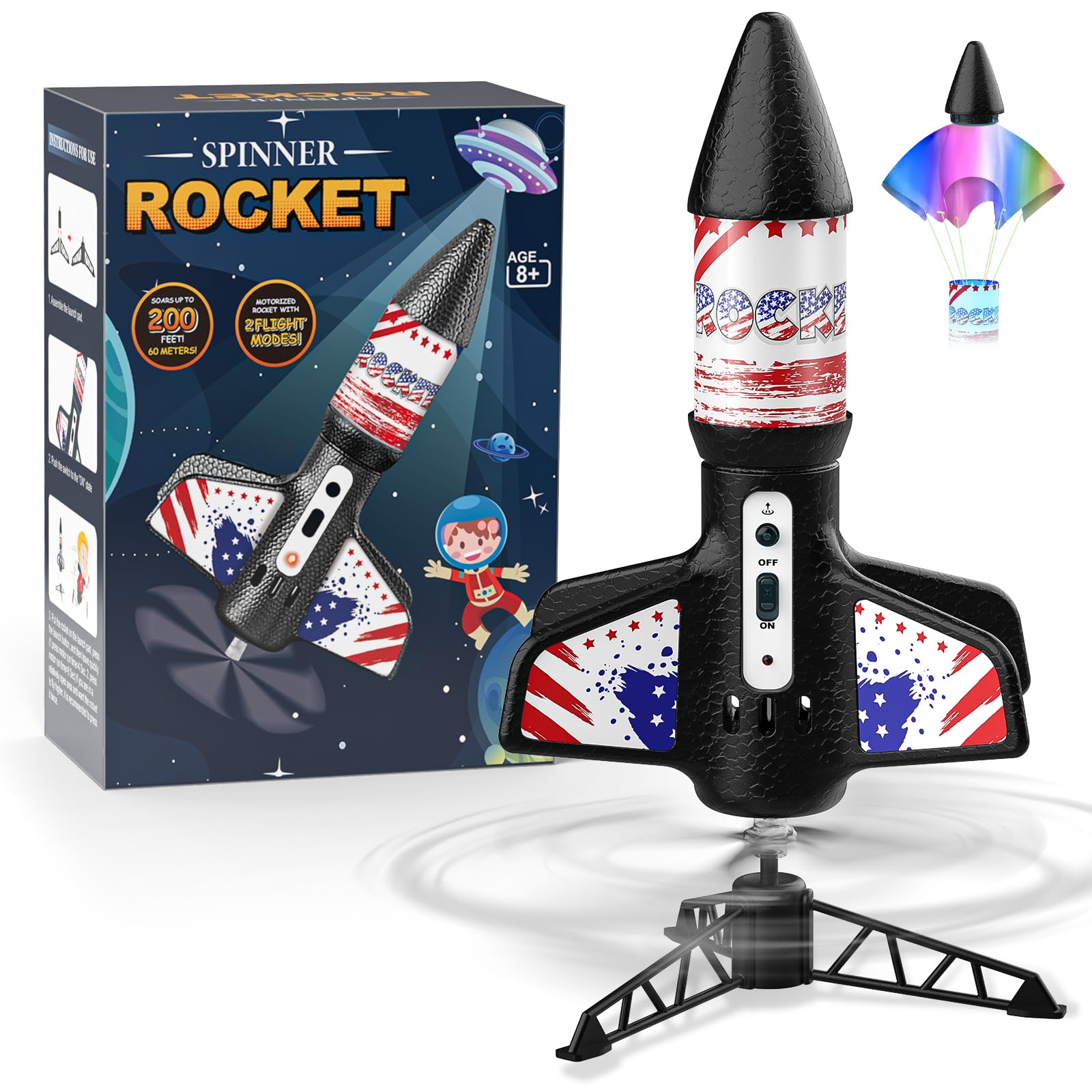 Amazon.com: Rocket Launcher for Kids, Self Launching Motorized Air ...