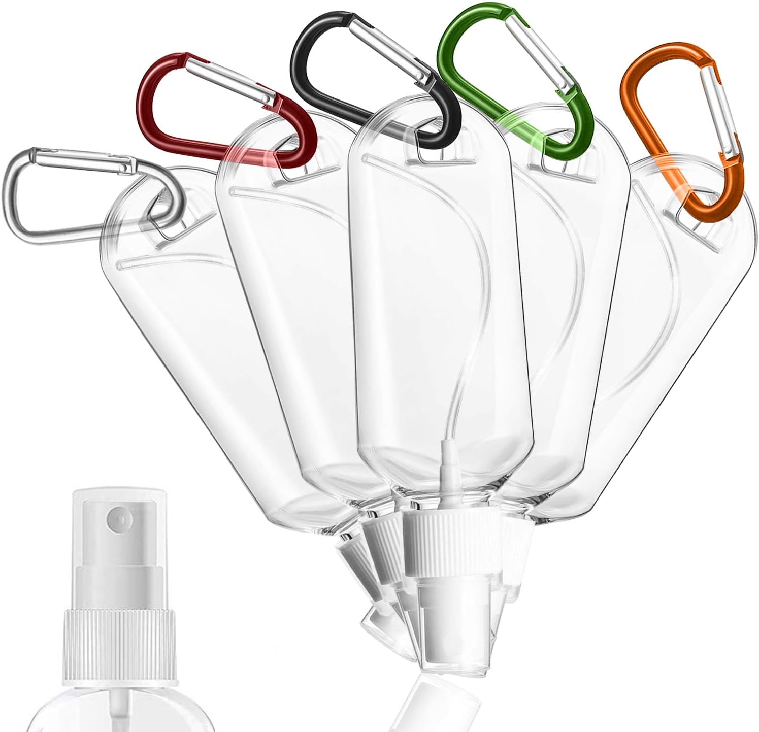Amazon.com: KINMAD 5PCS Travel Plastic Clear Keychain Spray Bottles ...