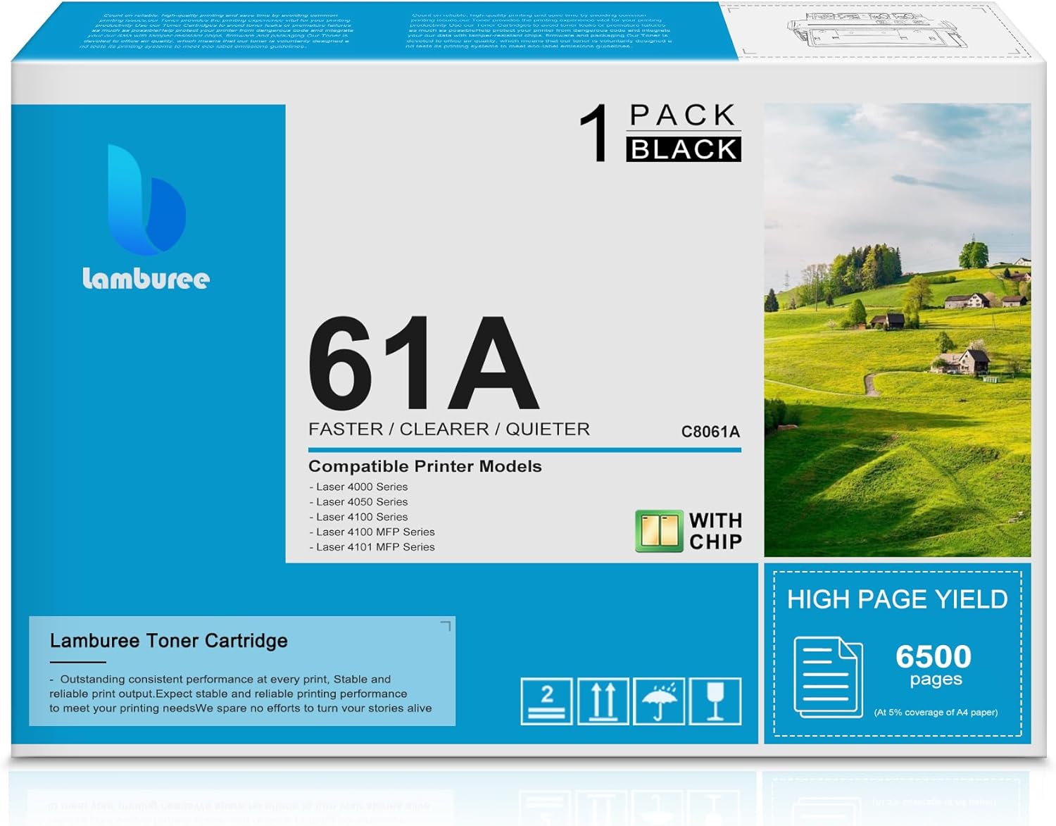 Amazon.com: 61A C8061A Black Toner Cartridge 1 Pack with Chip ...