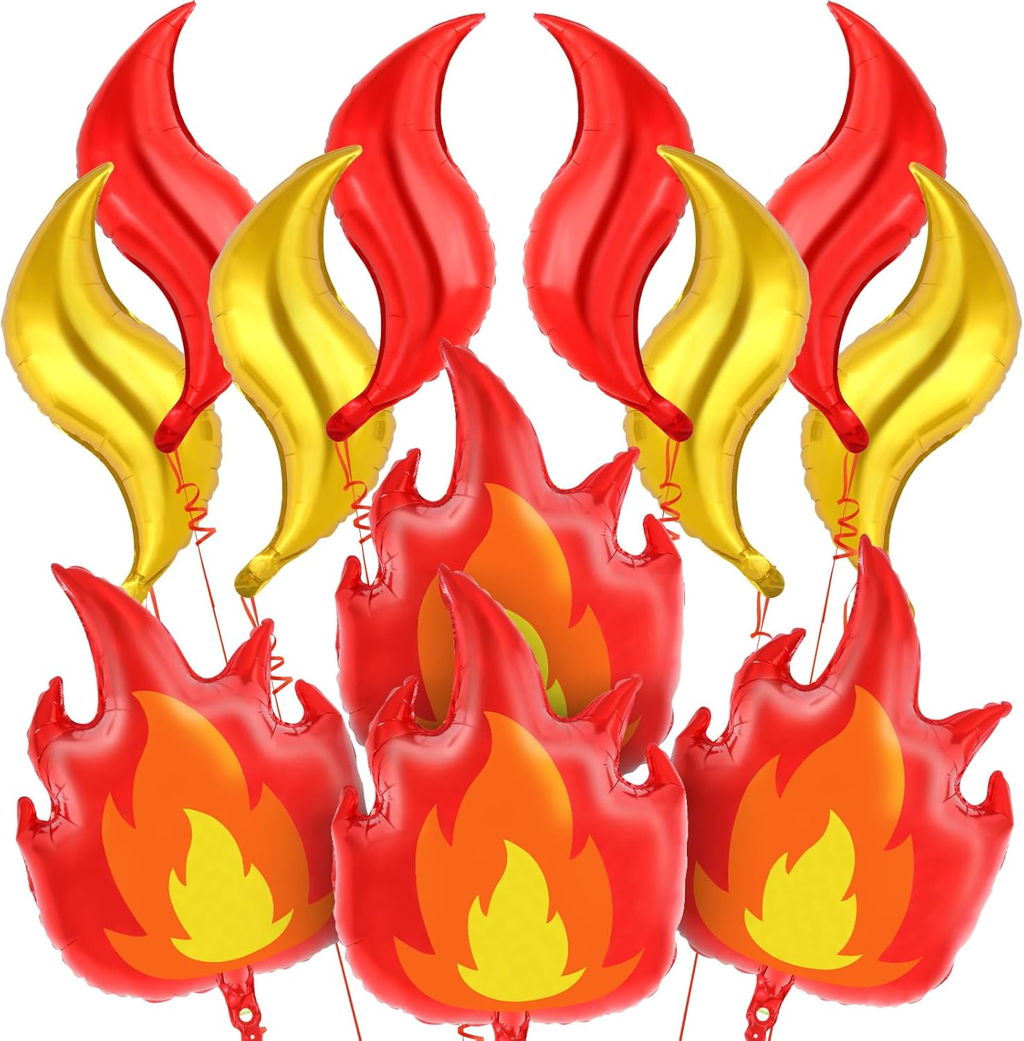 Amazon.com: 12 Pcs Fire Balloons and Flame Balloons Aluminum Foil Fire ...