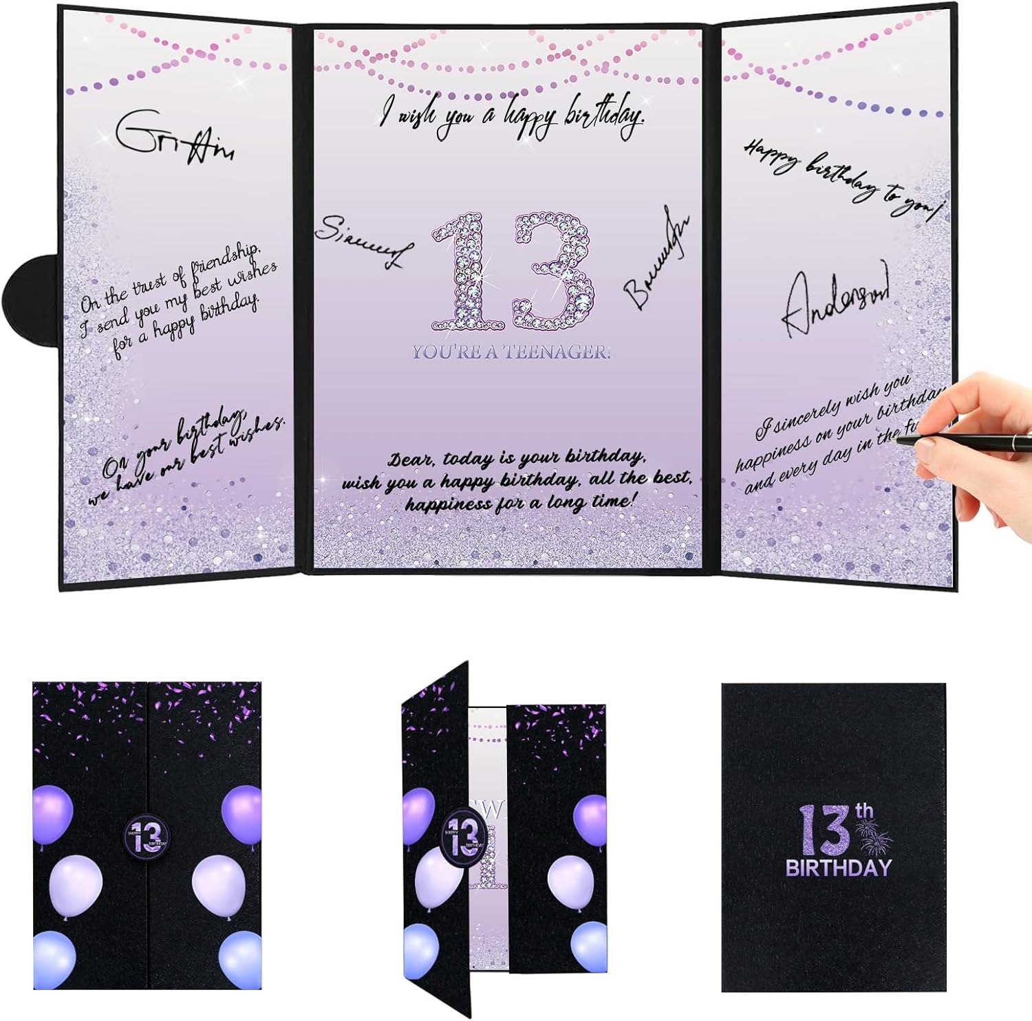 Amazon.com: Roetyce 13th Birthday Decorations for Girls, Purple 13th ...