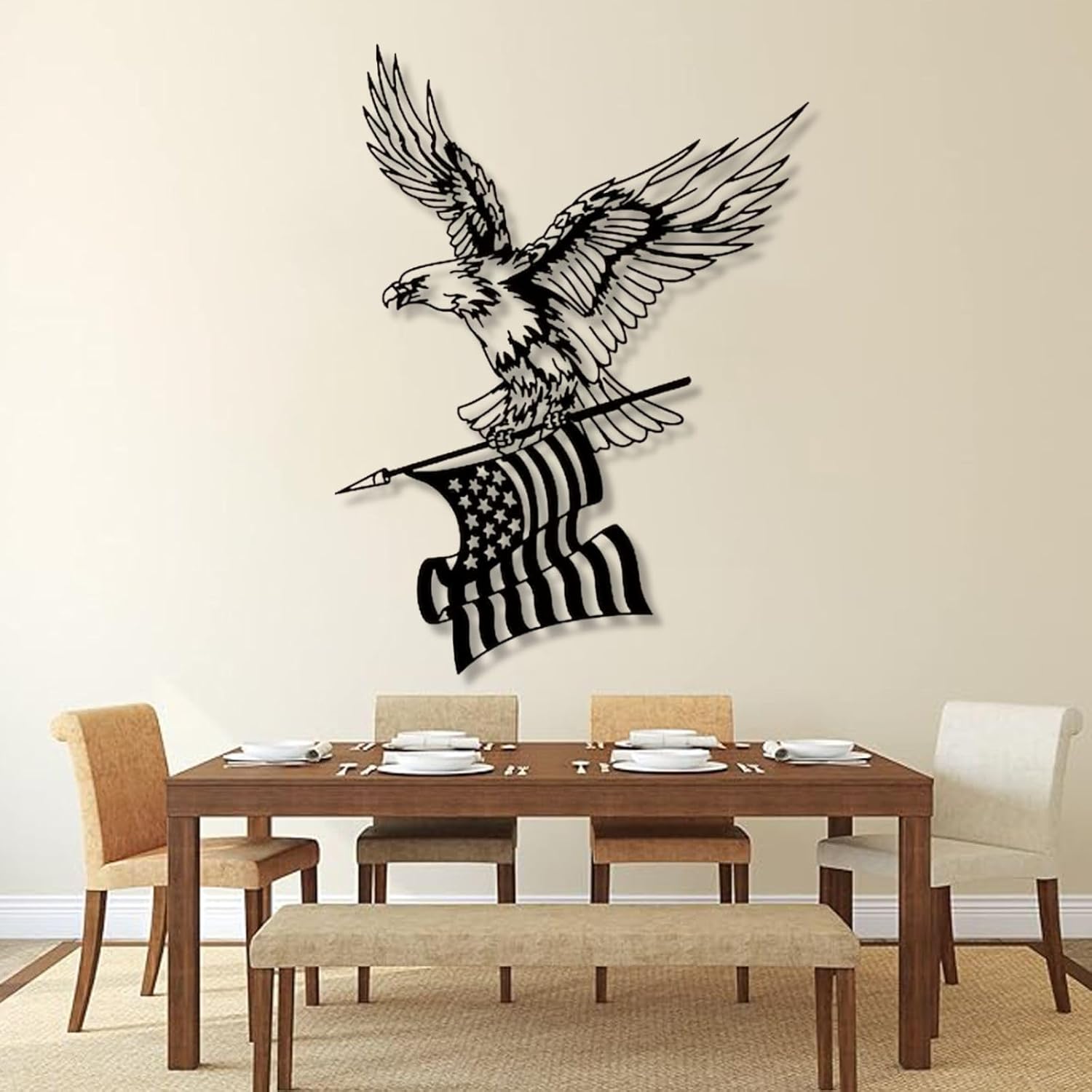 Amazon.com: Bald Eagle Metal Wall Art, Patriotic Eagle Military Metal ...