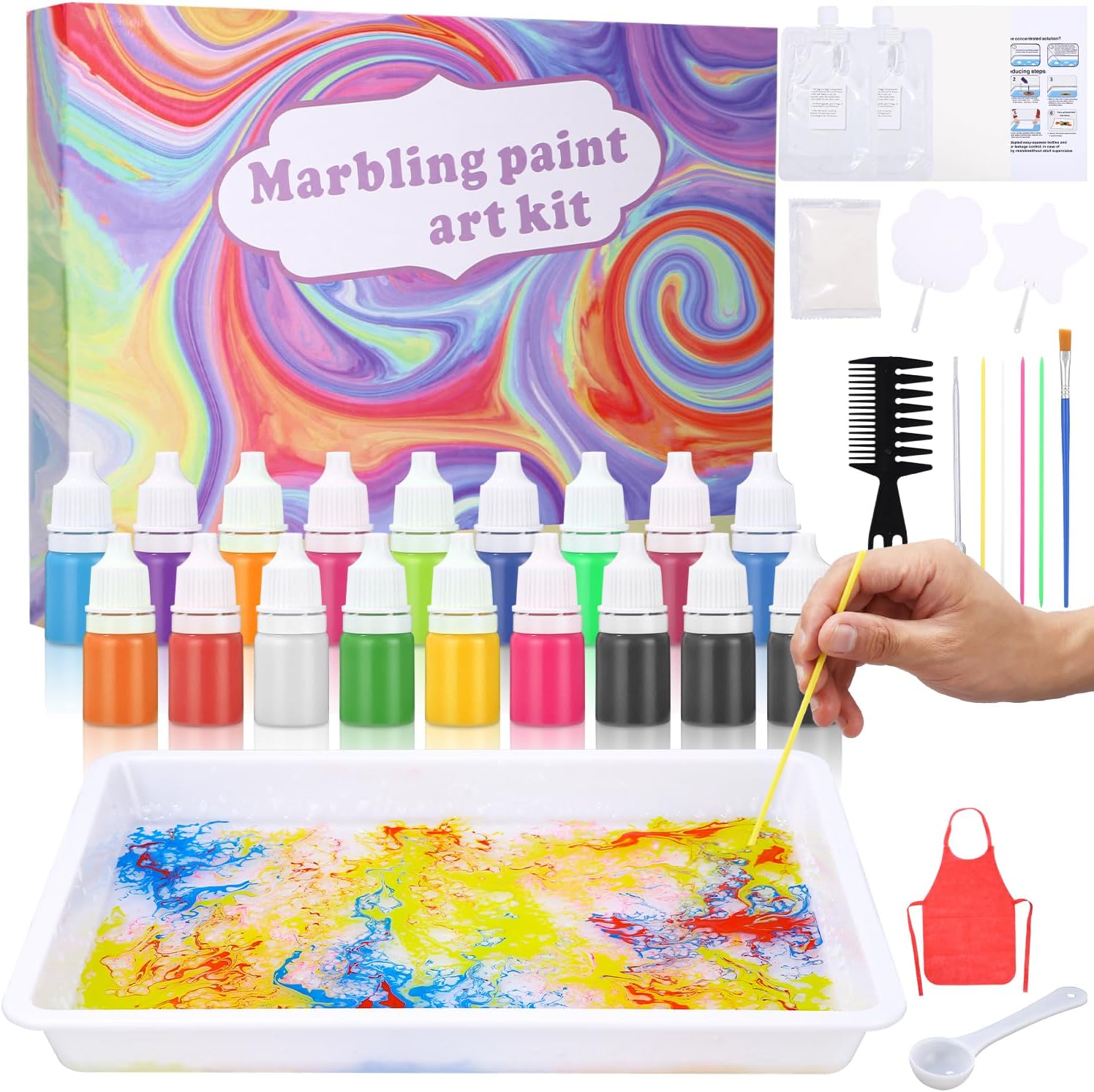 PERMUST Marbling Paint, Magic Paint Set, Craft Children 6 7 8 9 10 ...