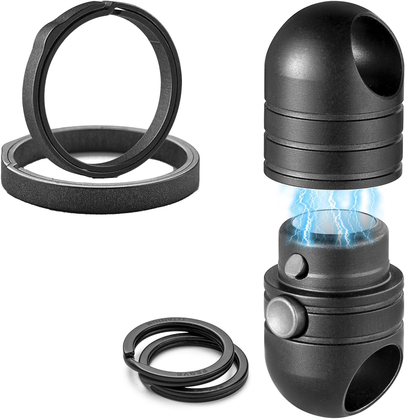 Amazon.com: TISUR 2pcs Titanium Side Pushing Split Rings+Magnetic Quick ...