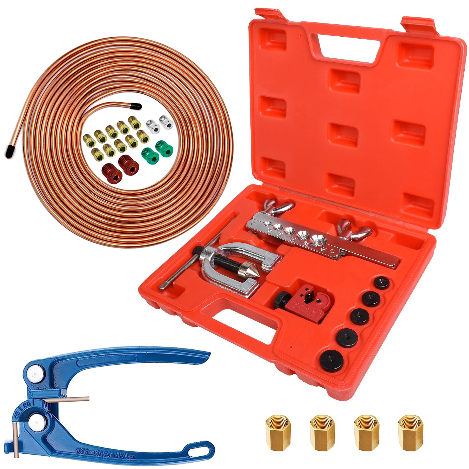 Amazon.com: MuRealy 25ft 3/16" Copper Coated Brake Line Kit - Contain ...