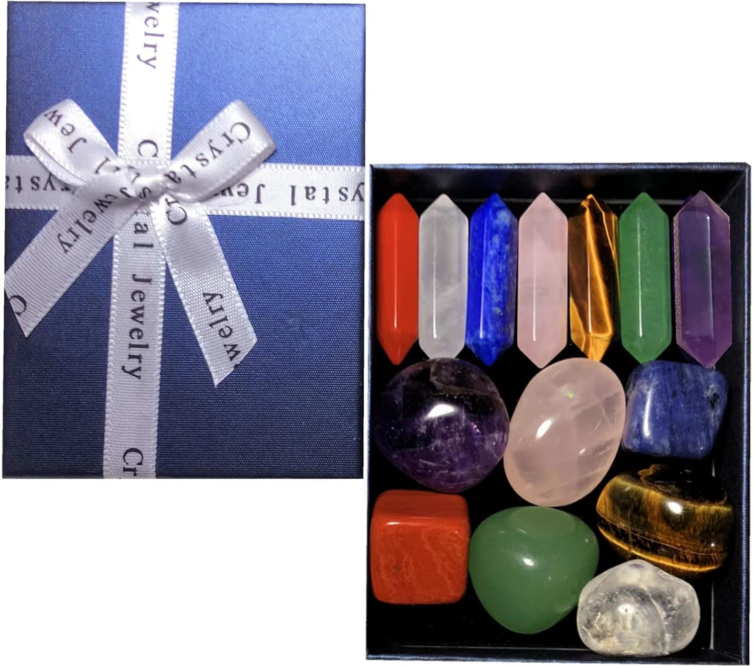 Amazon.com: 14Pcs Healing Crystals Stones Set,7 Chakra Set Tumbled ...