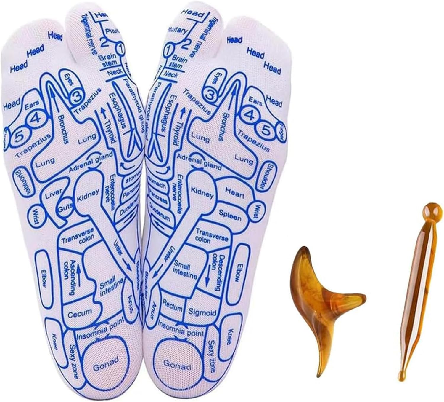 Amazon.com: HYMEVROS Reflexology Socks with Trigger Point Massage Tool ...